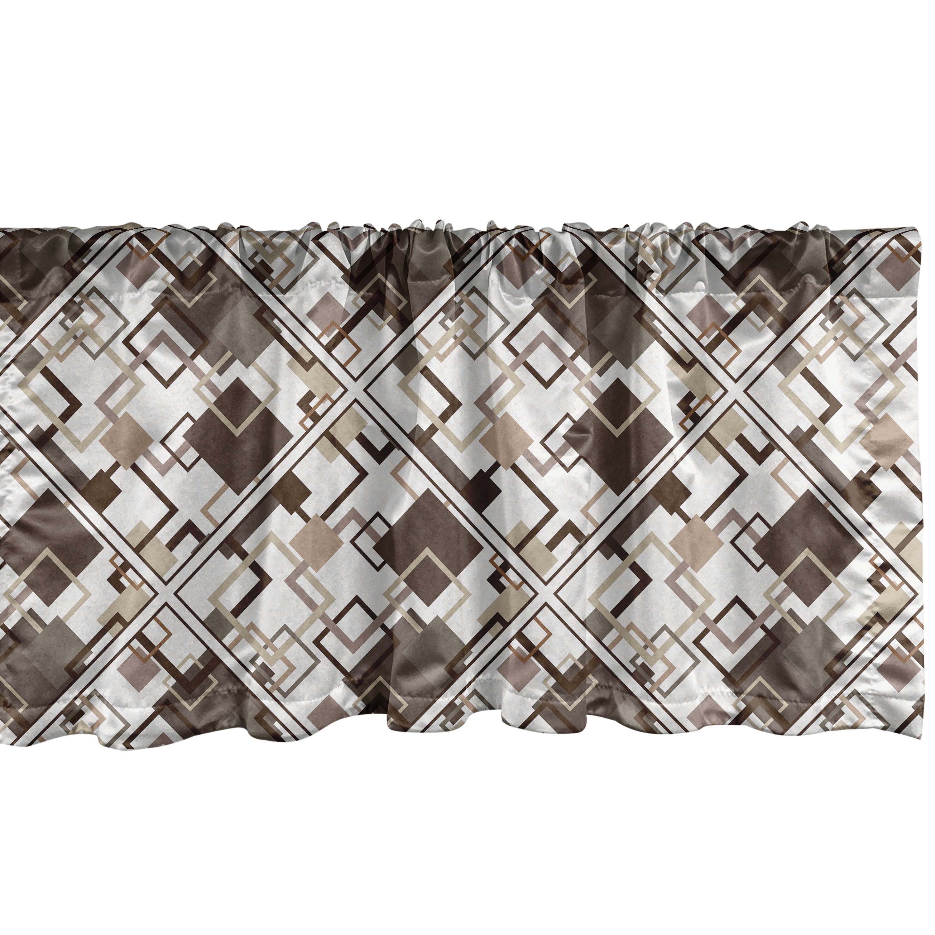 Geometric Window Valance, Abstract Earthy Squares in Retro Vibes ...