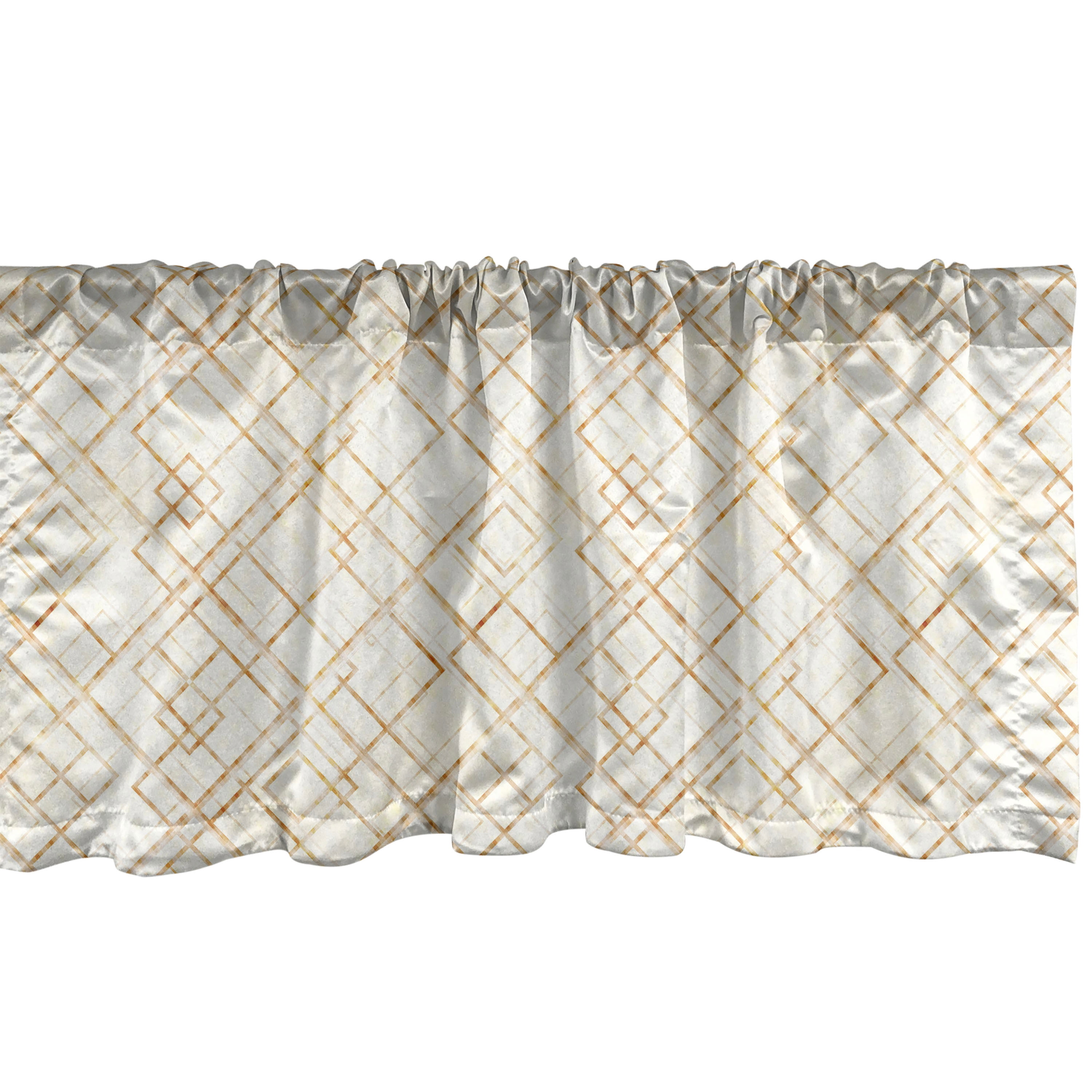 Geometric Window Valance, Contemporary Look Minimalist Squares Maze ...