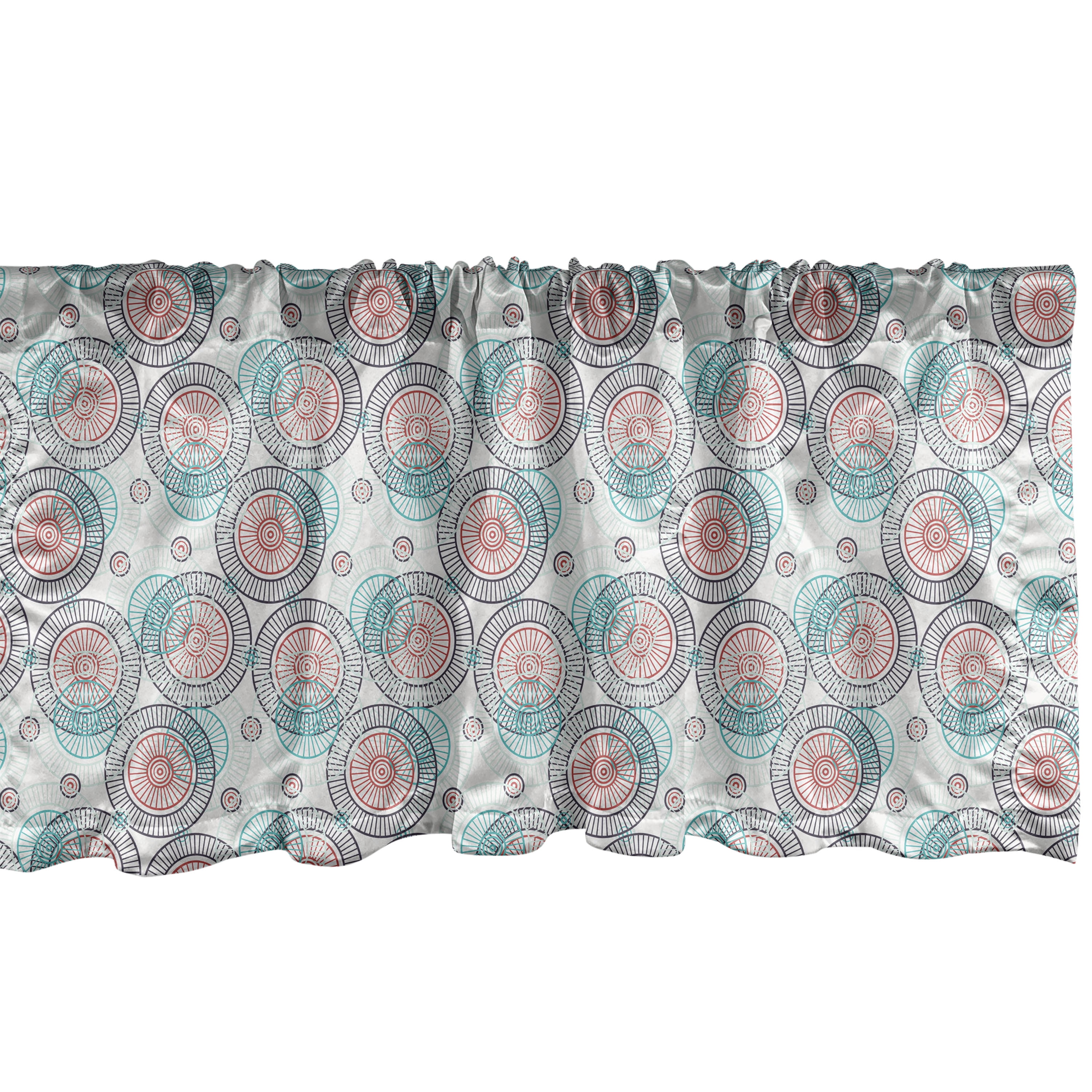 Geometric Window Valance, Continuous Circle Pattern With Stripe ...