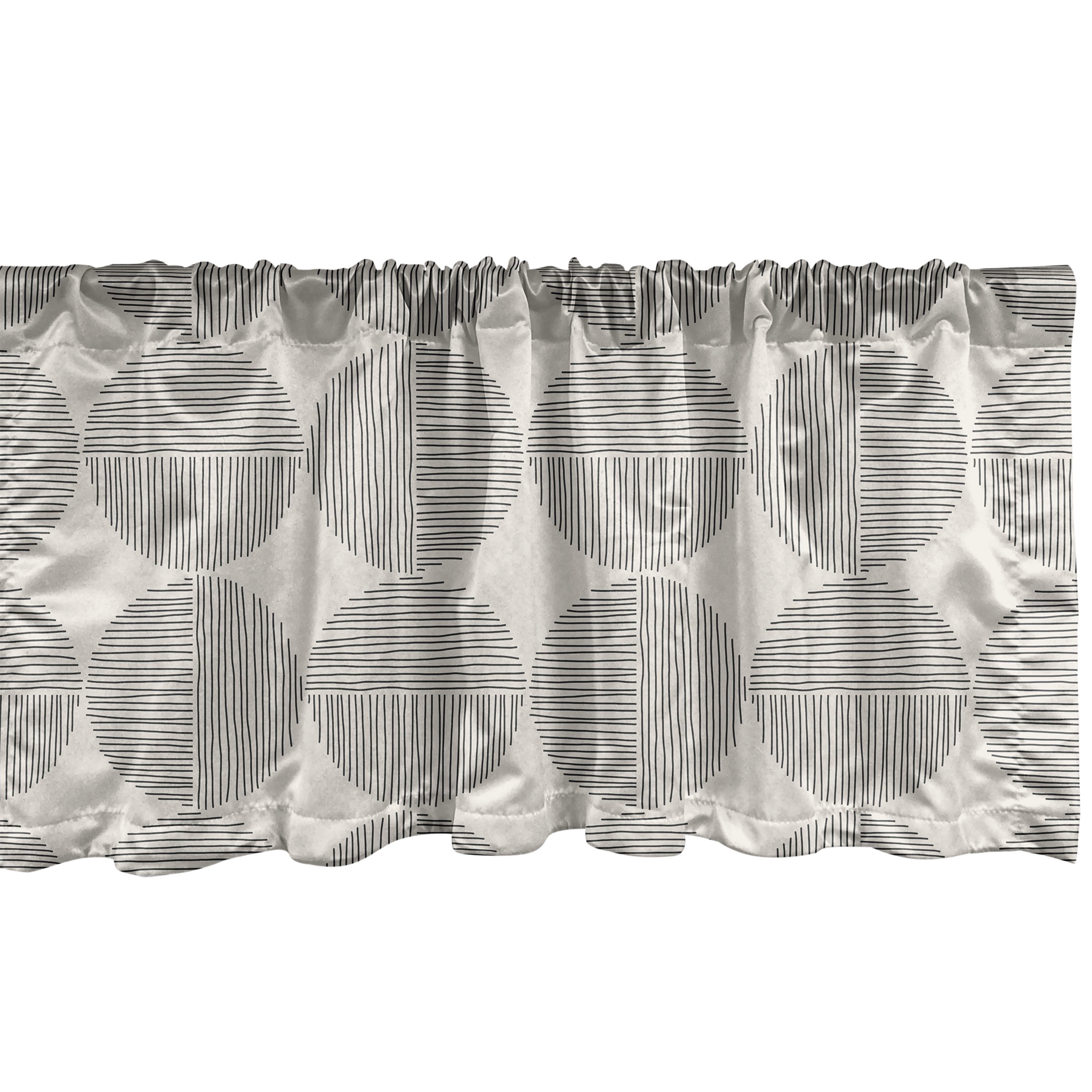 Geometric Window Valance, Oversimplified Round Shape Pattern With ...