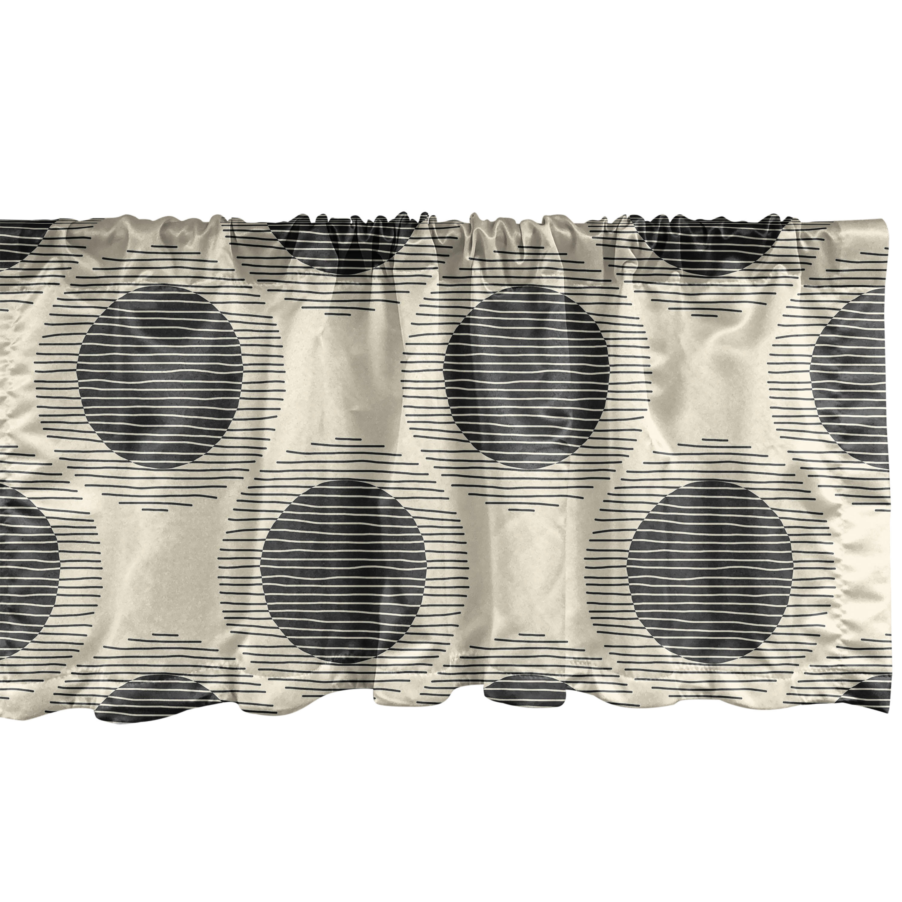 Geometric Window Valance, Oversimplified Round Shape Pattern With ...