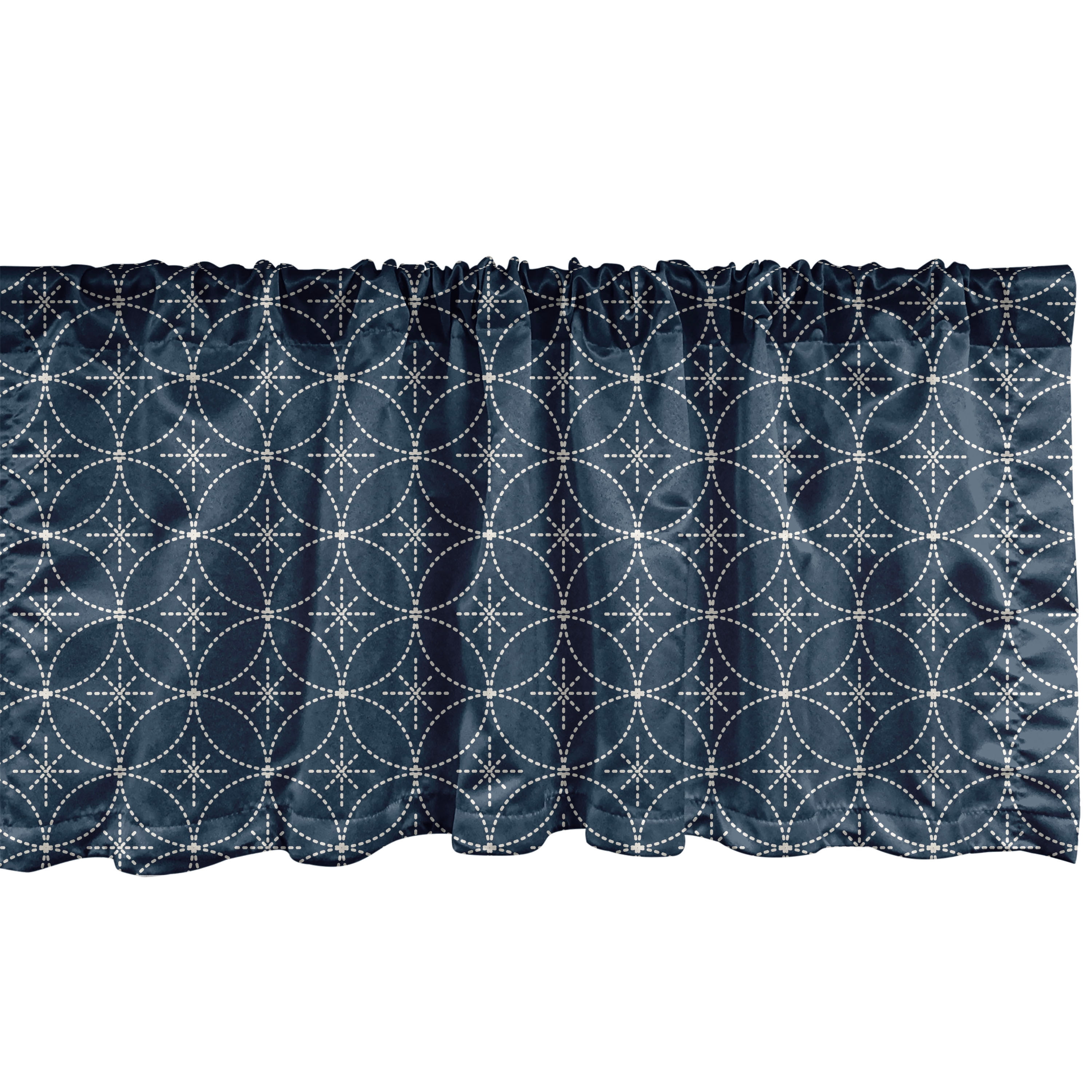 Geometric Window Valance Pack Of 2 Abstract Dotted Floral Arrangement