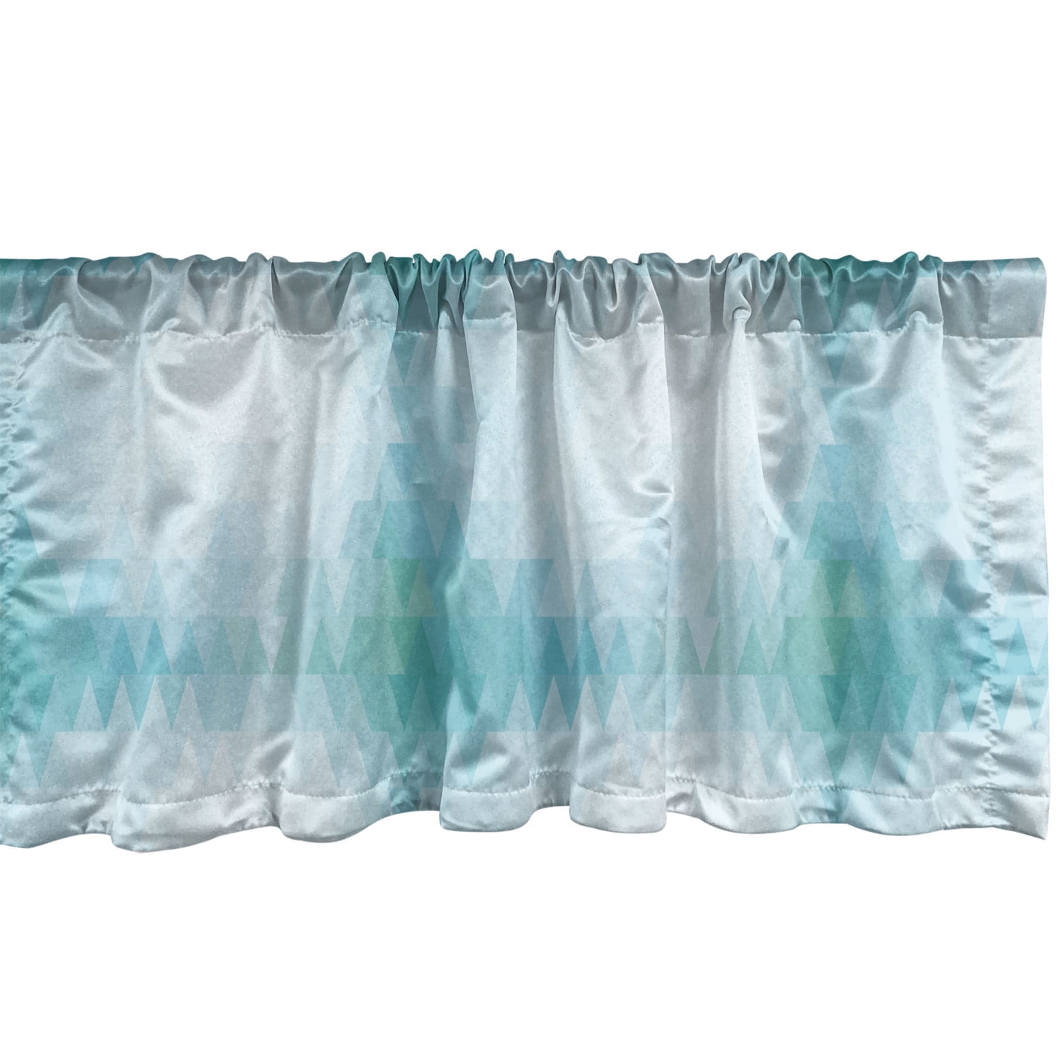 Geometric Window Valance Pack Of 2 Abstract Graphic Fractal Aqua Color