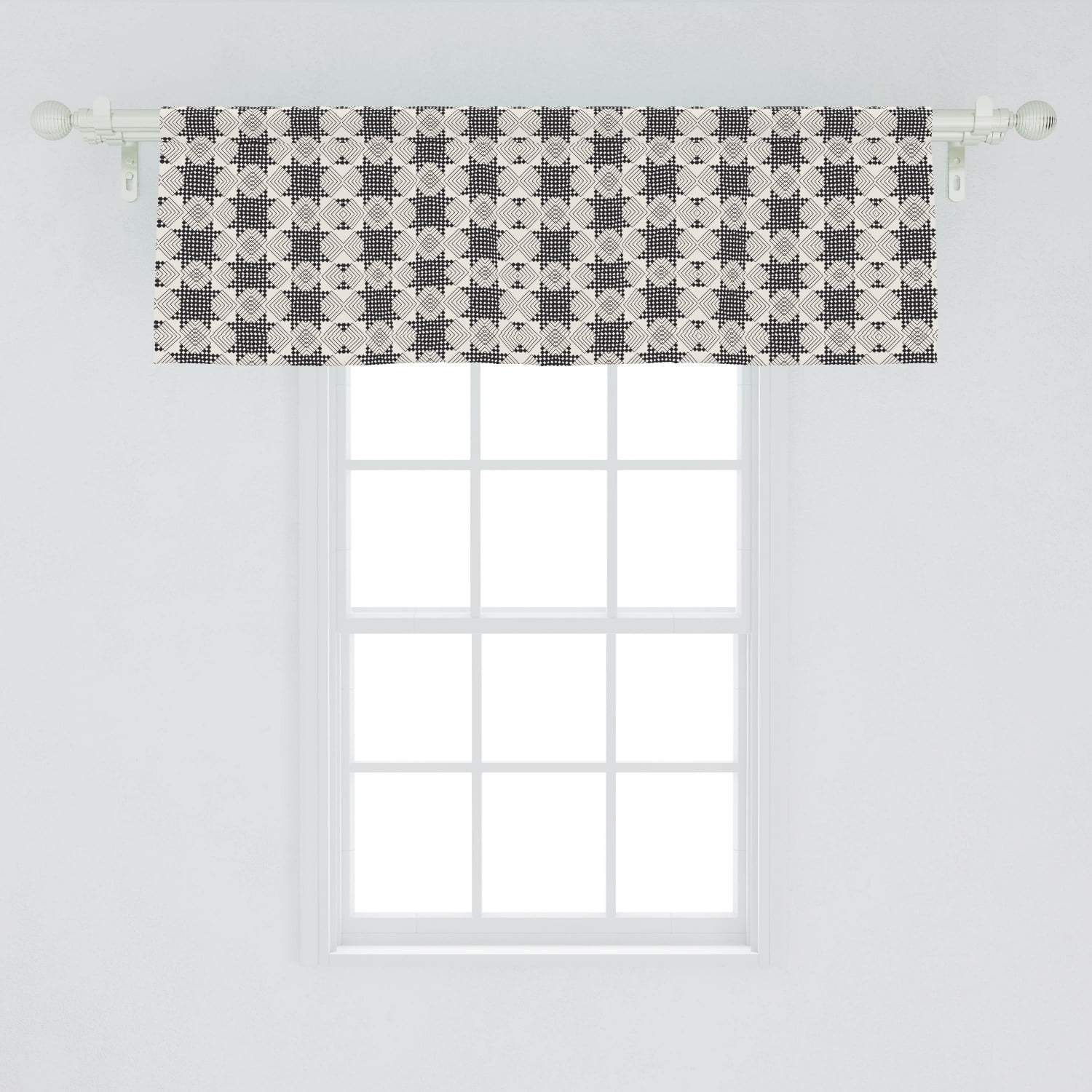Geometric Window Valance, Repeating Pattern with Modernistic Plaid ...
