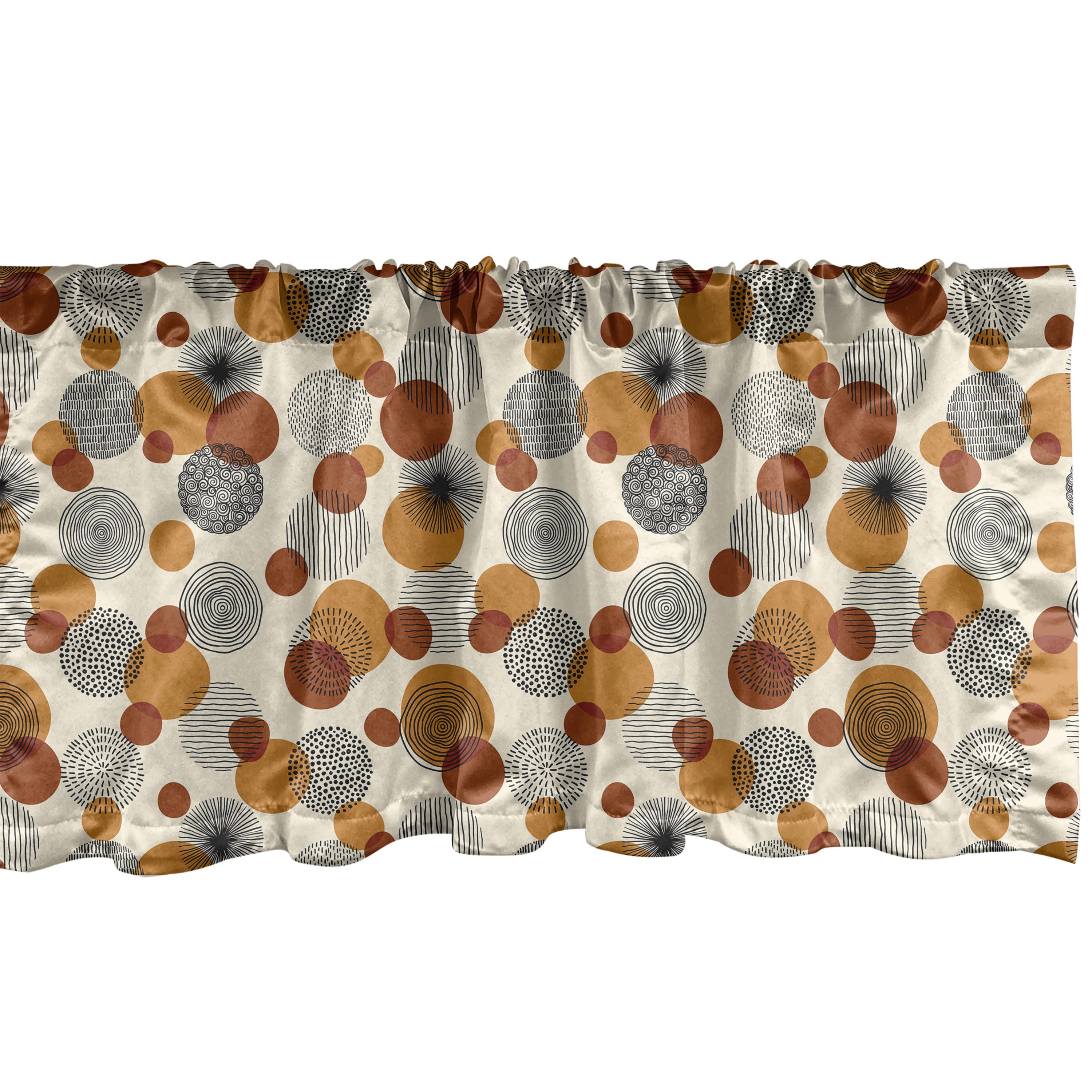 Geometric Window Valance, Retro Inspired Repetitive Round Circle ...
