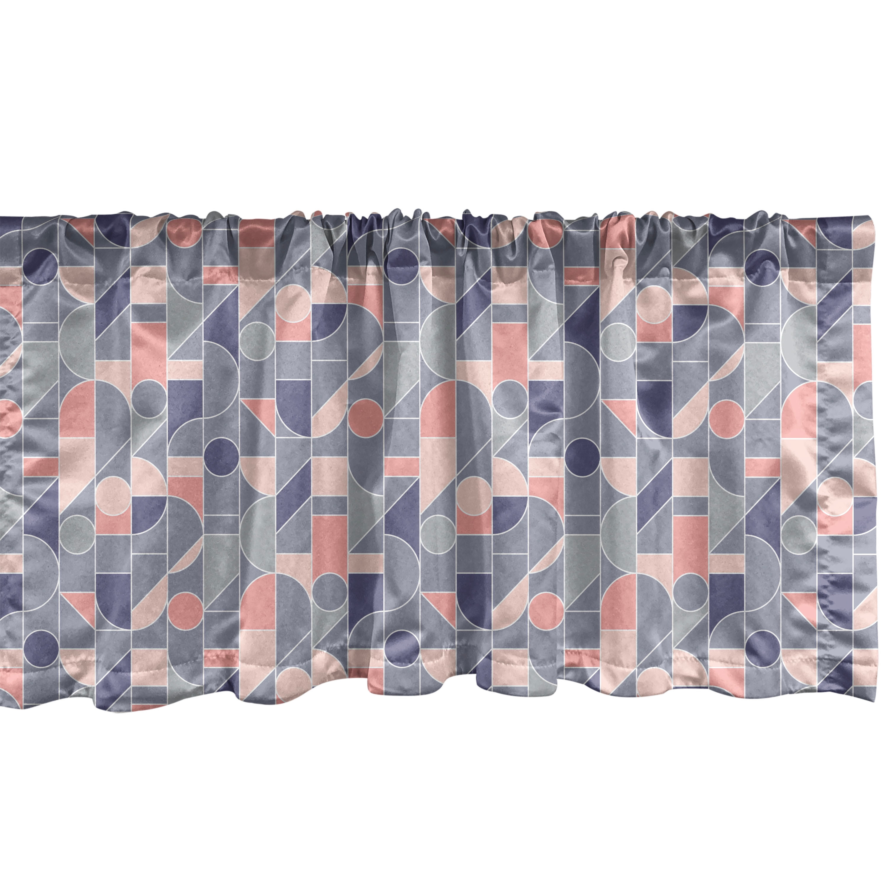 Ambesonne Geometric Window Valance, Abstract Retro Shapes, 54" X 12 ...