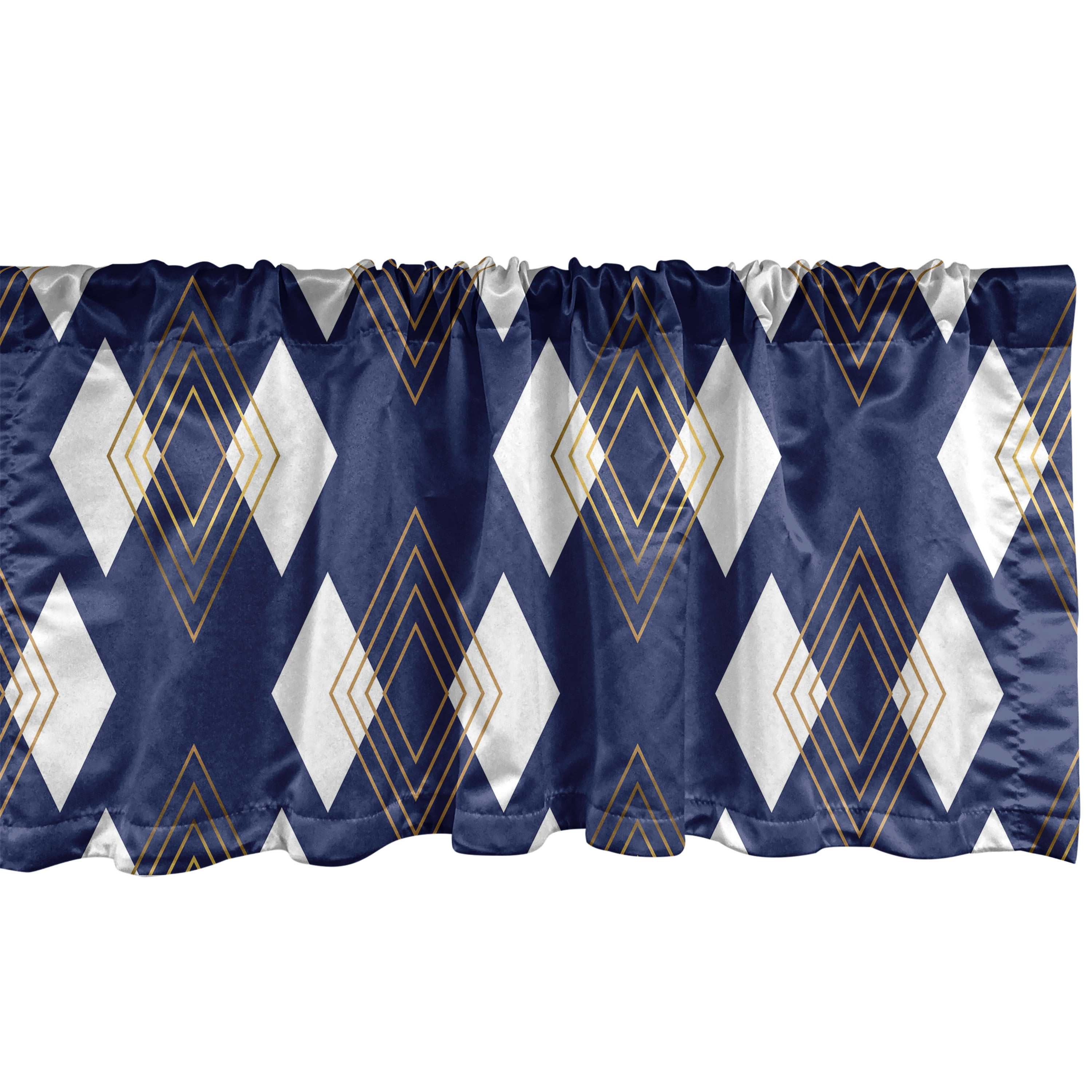 Geometric Window Valance, Rhombus Forms Diamond Shape Geometric Style ...