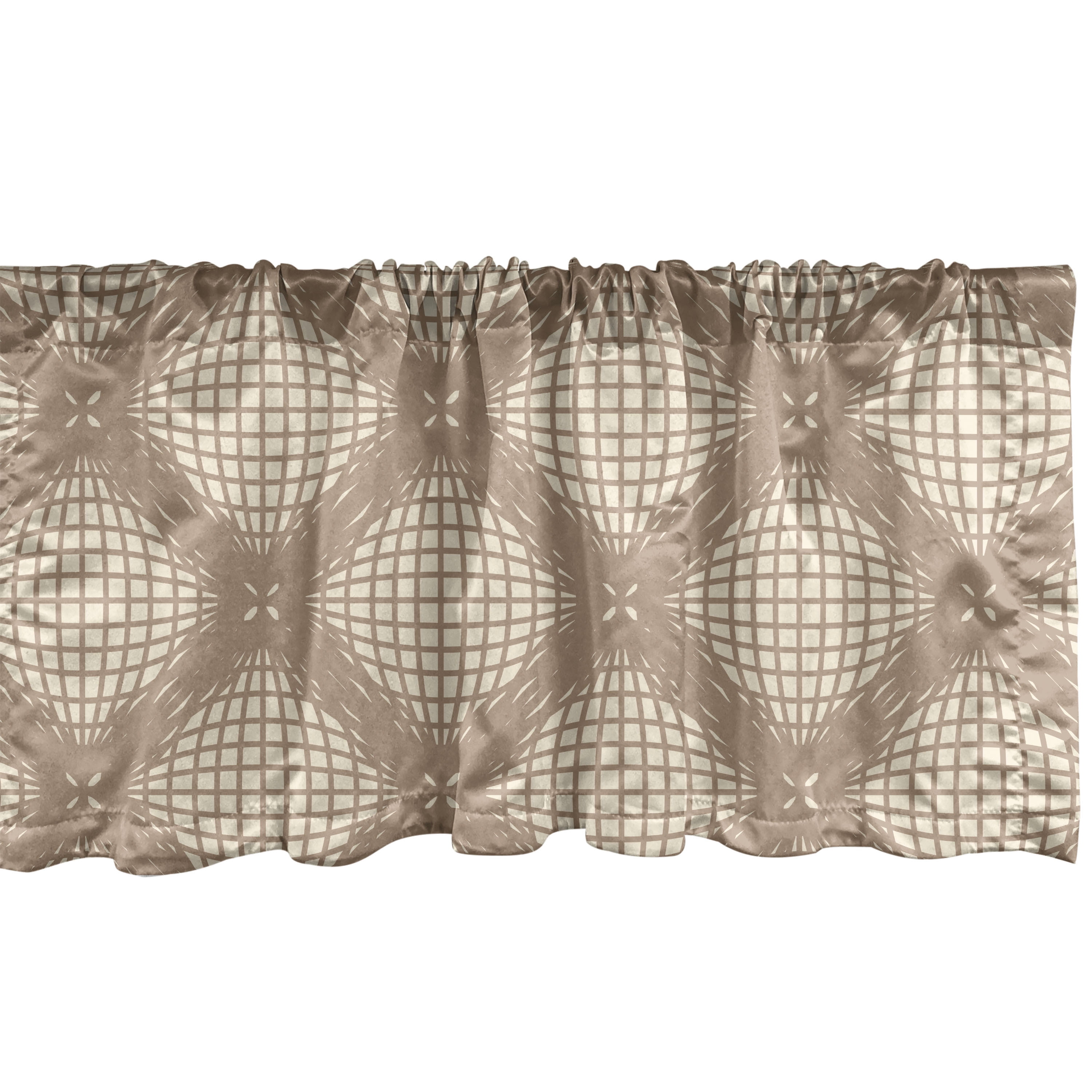 Geometric Window Valance, Simple Design Grid Like Stripe Pattern with ...