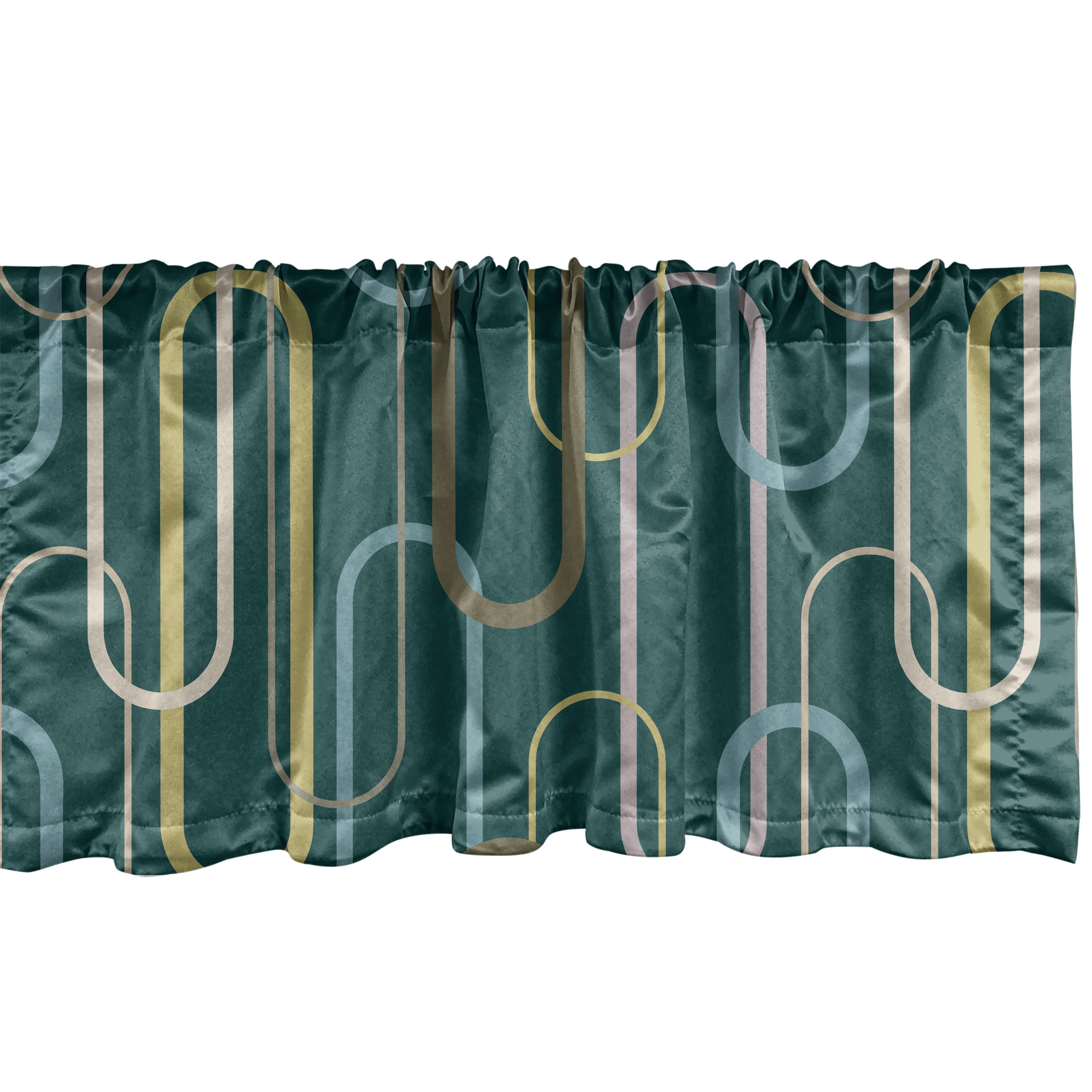 Geometric Window Valance, Vintage Concept Long Circular Oval Shapes ...