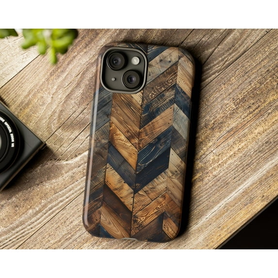 Geometric Wood Art Abstract Pattern Phone Case for iPhone 17 11 12 13 ...