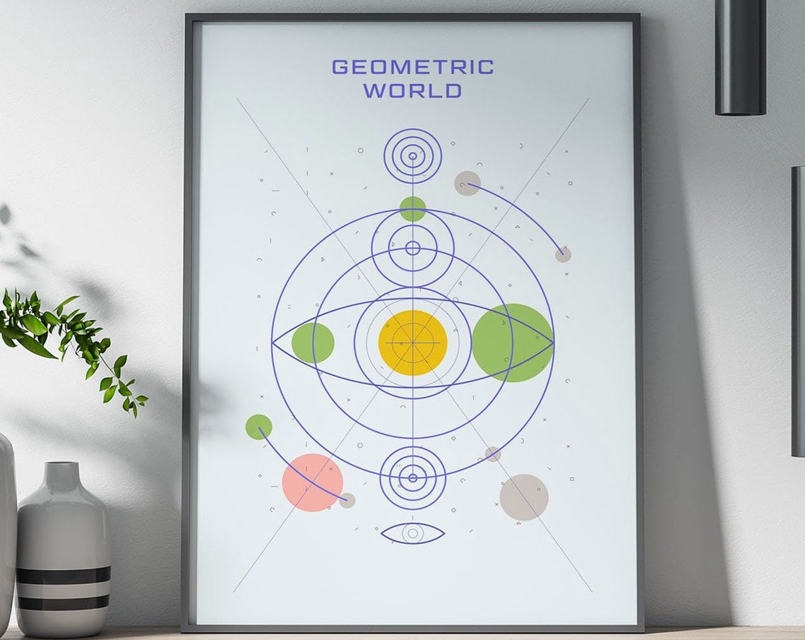 Geometric World Poster, Poster, Poster Print, Wall Decor, Geometric ...