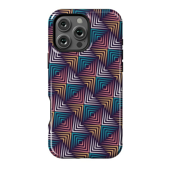 Geometric Zig Zag Pattern Art iPhone Case 17 16 15 14 13 12 11 Pro Max ...