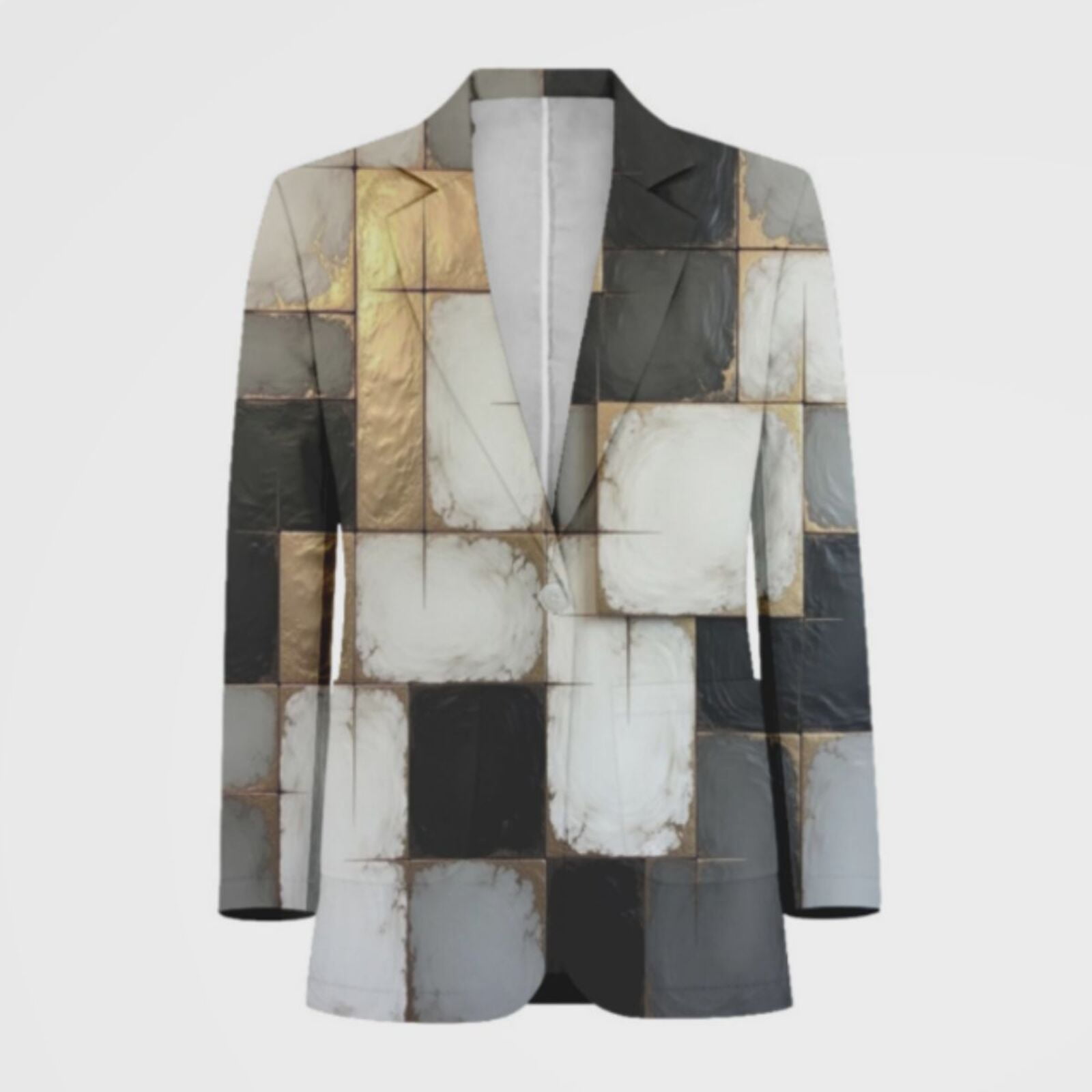 Geometric abstract art gray black gold retro-01 Men Blazers Slim ...