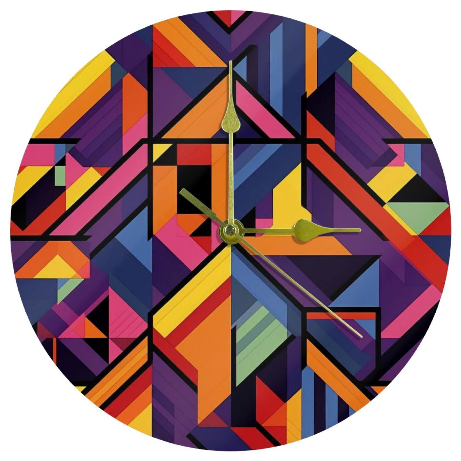 Geometric cubes Acrylic Circular Wall Clock - Modern Design, Silent ...
