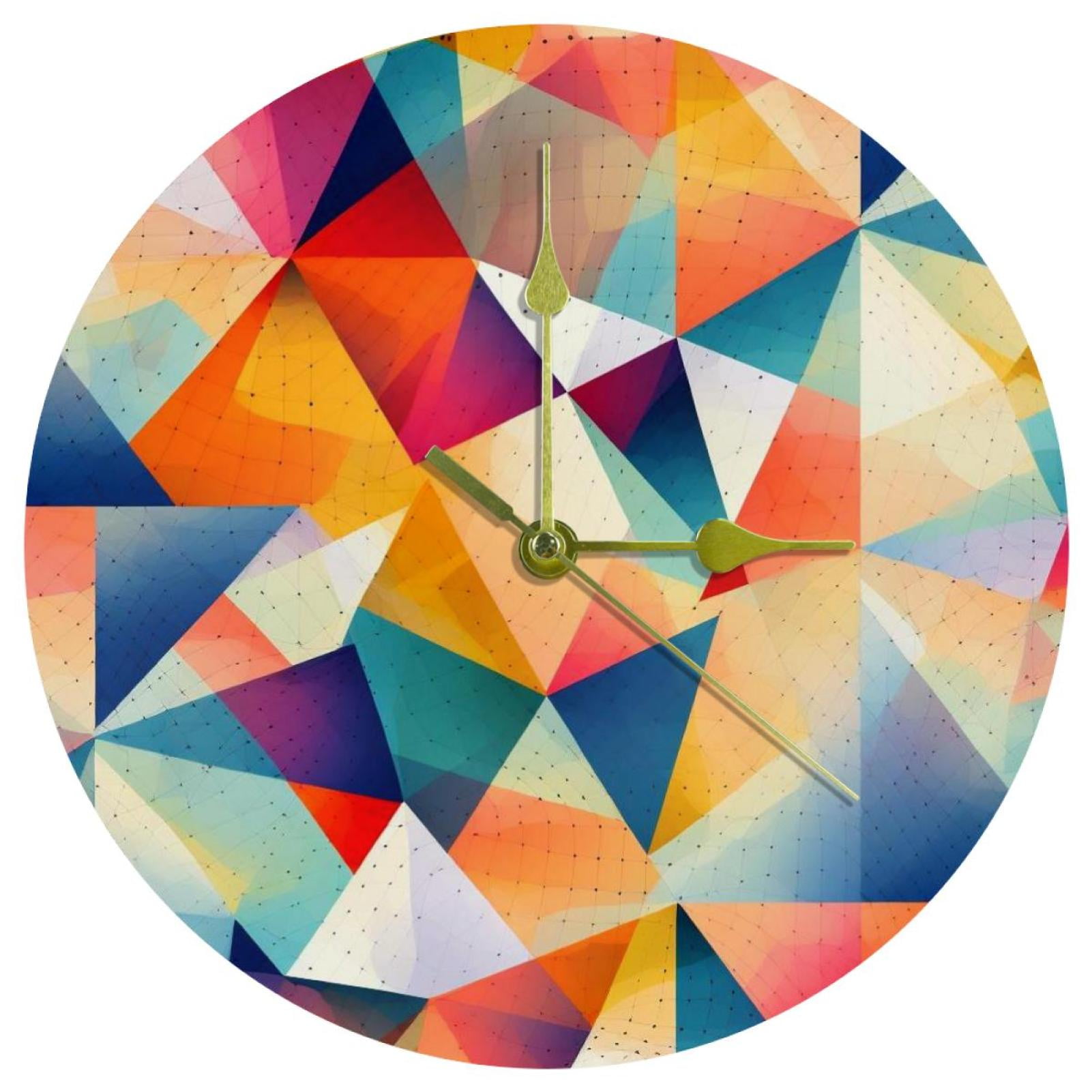 Geometric cubes Circular Acrylic Wall Clock - Sleek & Modern Timepiece ...