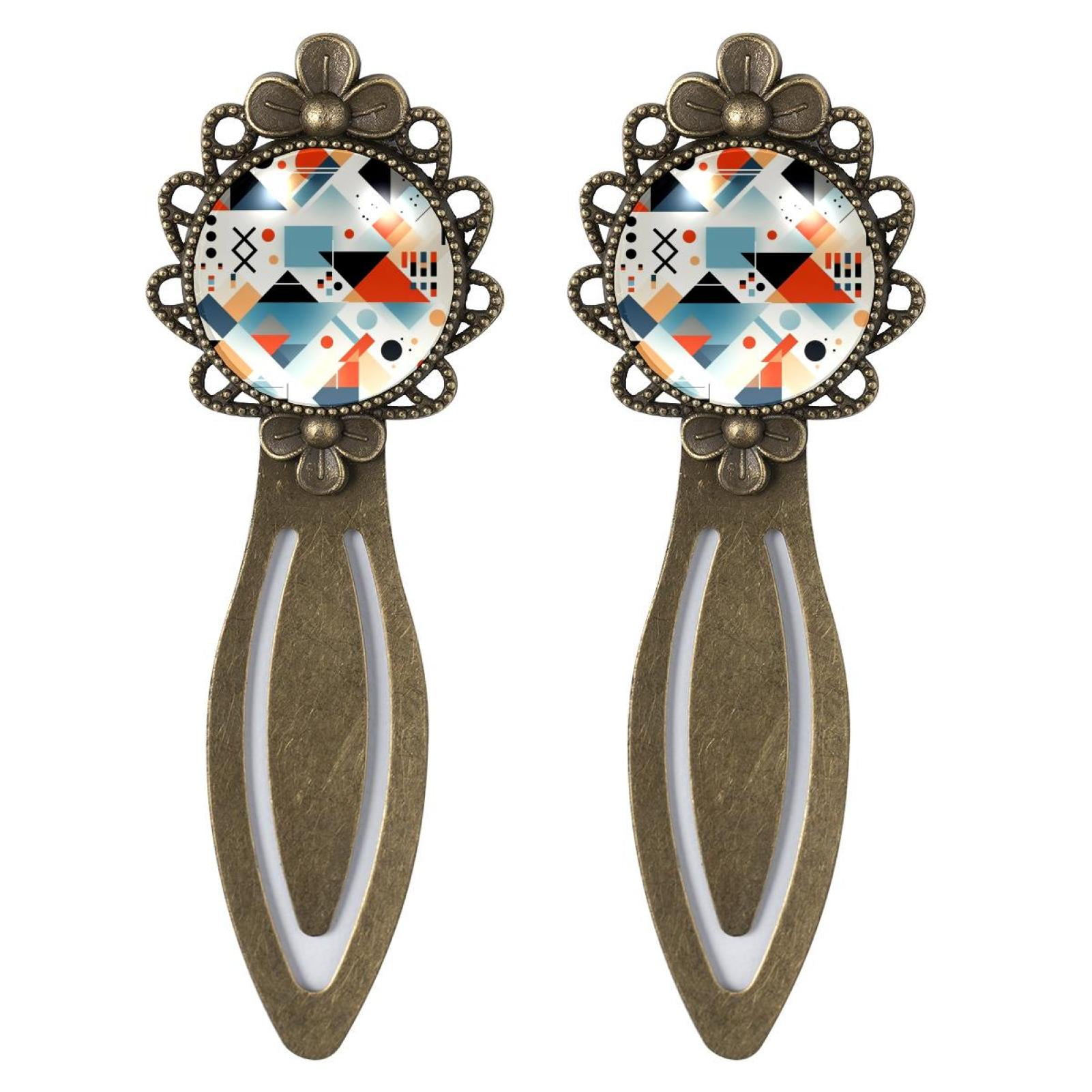 Geometric cubes Vintage Copper-Colored Lace Bookmarks, Set of 2 ...