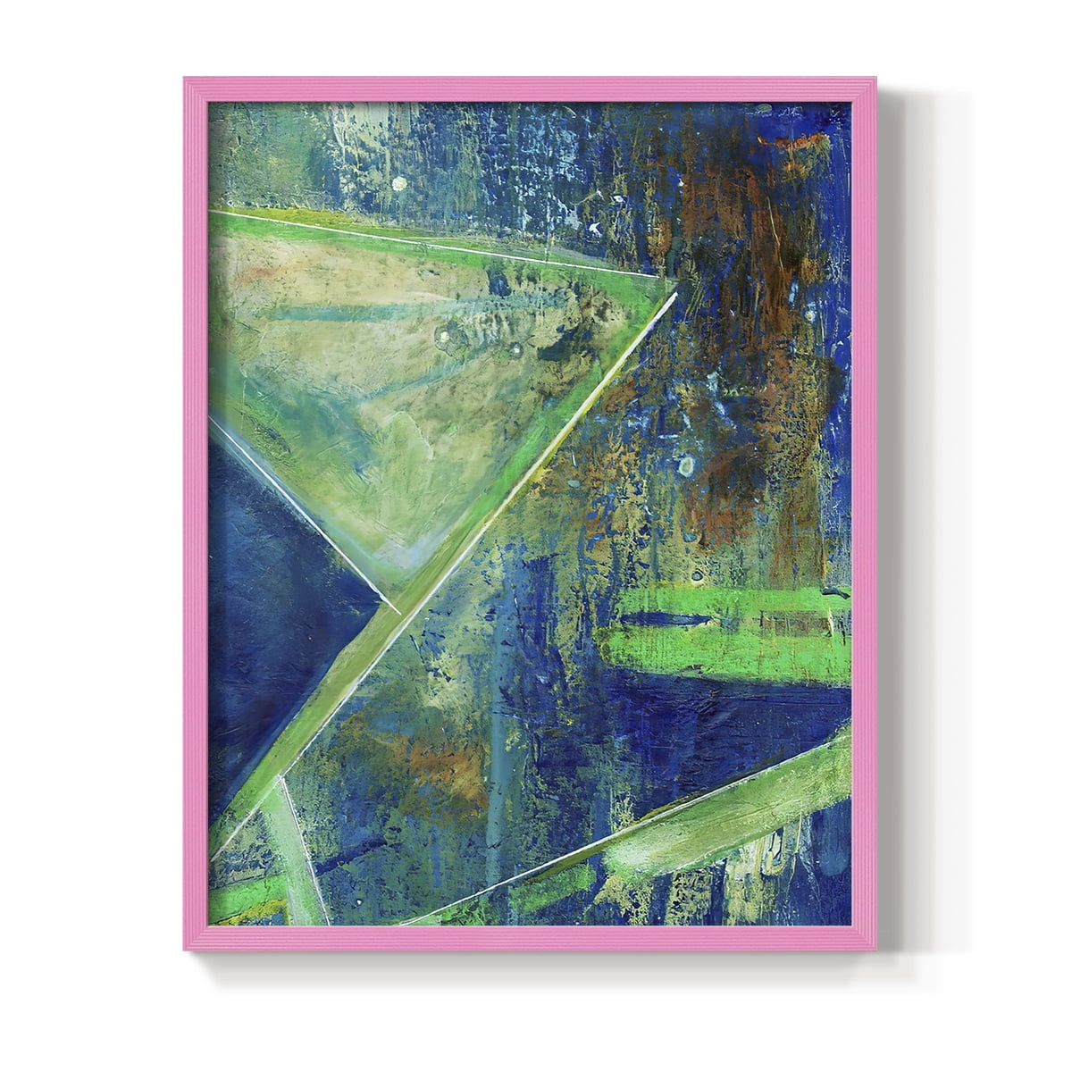 Geometric in Cool VII Framed Print in Pink Solid Wood Framed Print No ...