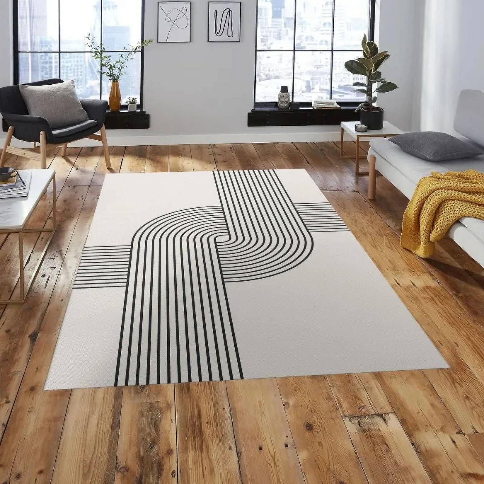 Geometric living room rug Retro Mid Century Modern Rug 60s Style Floor ...