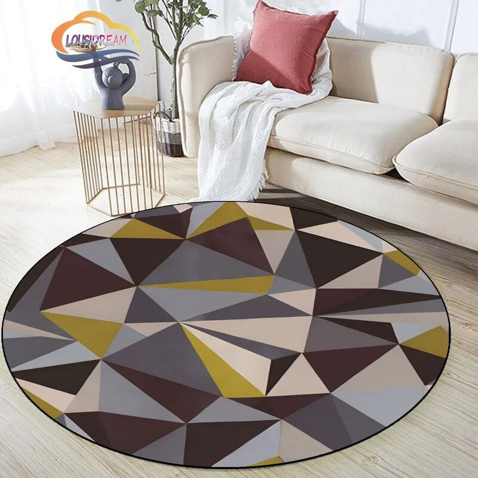 Geometric pattern round rug living room autumn and winter tea table ...