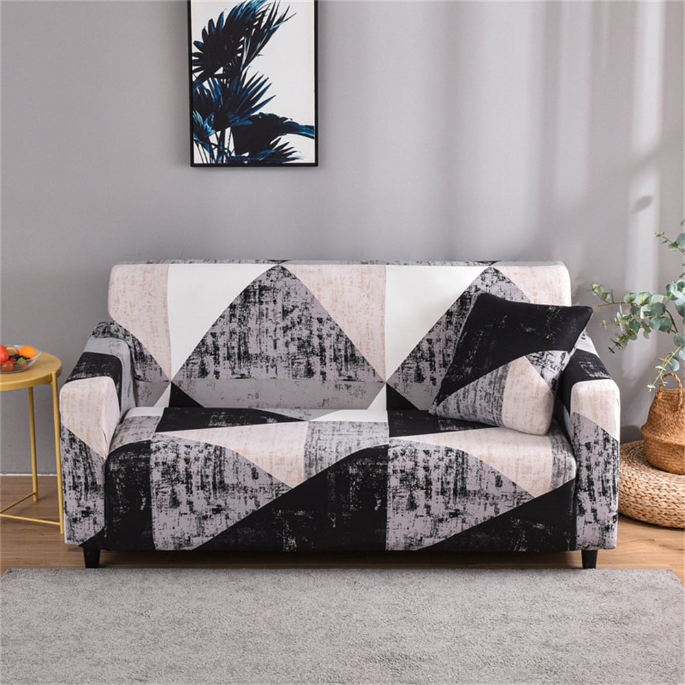Geometric pattern sofa cover simple cool flower elastic non-slip fabric ...