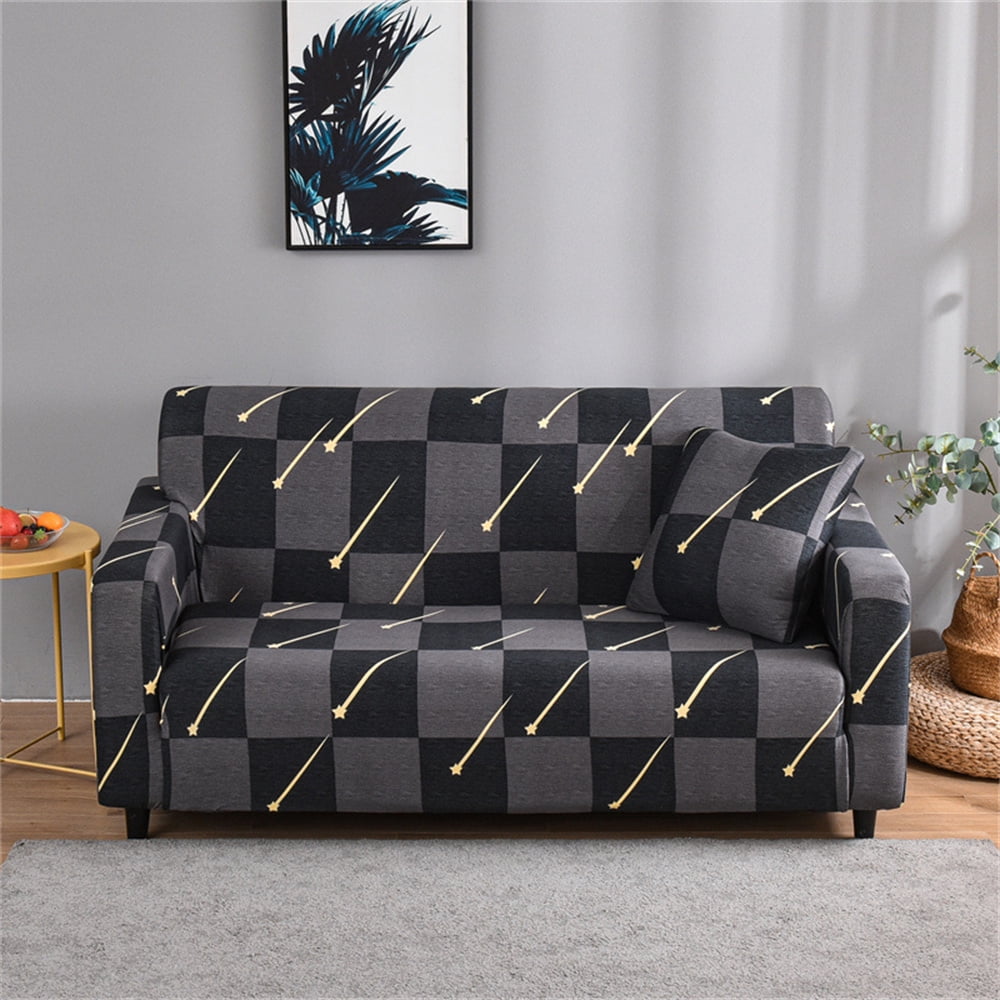 Geometric pattern sofa cover simple cool flower elastic non-slip fabric ...