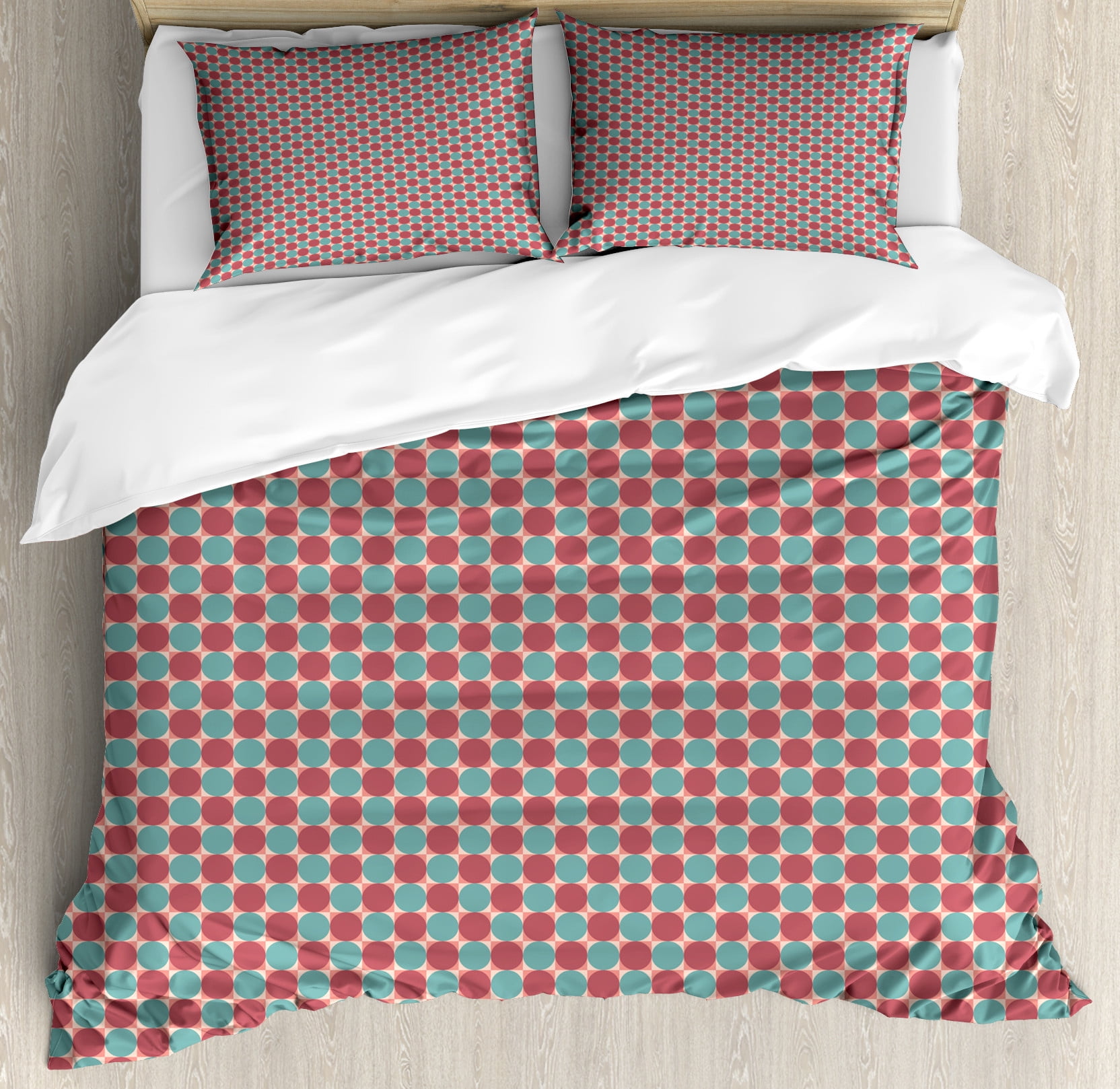 Geometrical Duvet Cover Set, Abstract Circles Inside Squares in Modern ...