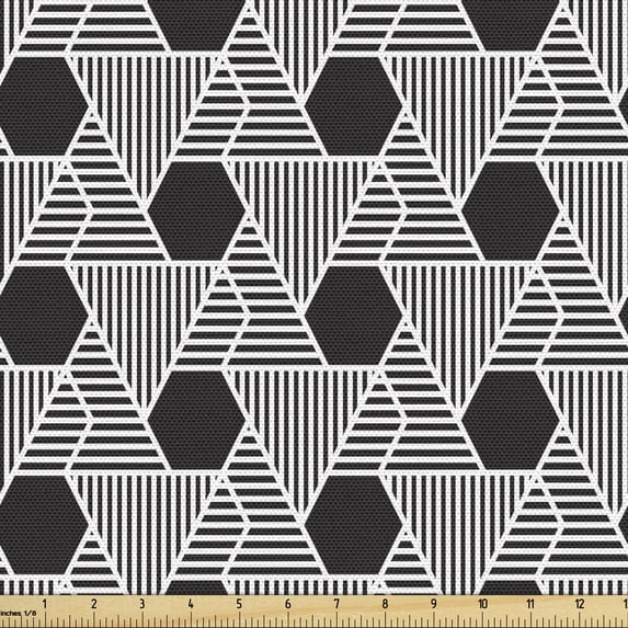 Geometrical Fabric by the Yard, Abstract Contemporary Triangles and ...
