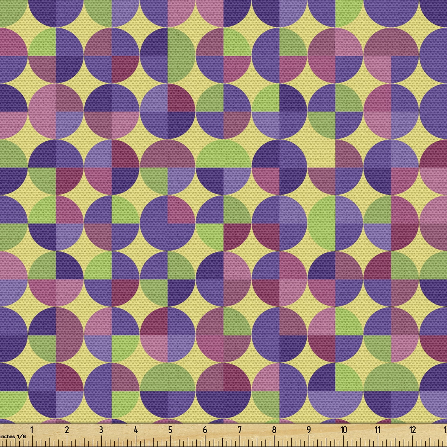 Ambesonne Geometrical Fabric by the Yard Upholstery, Colorful Sphere ...