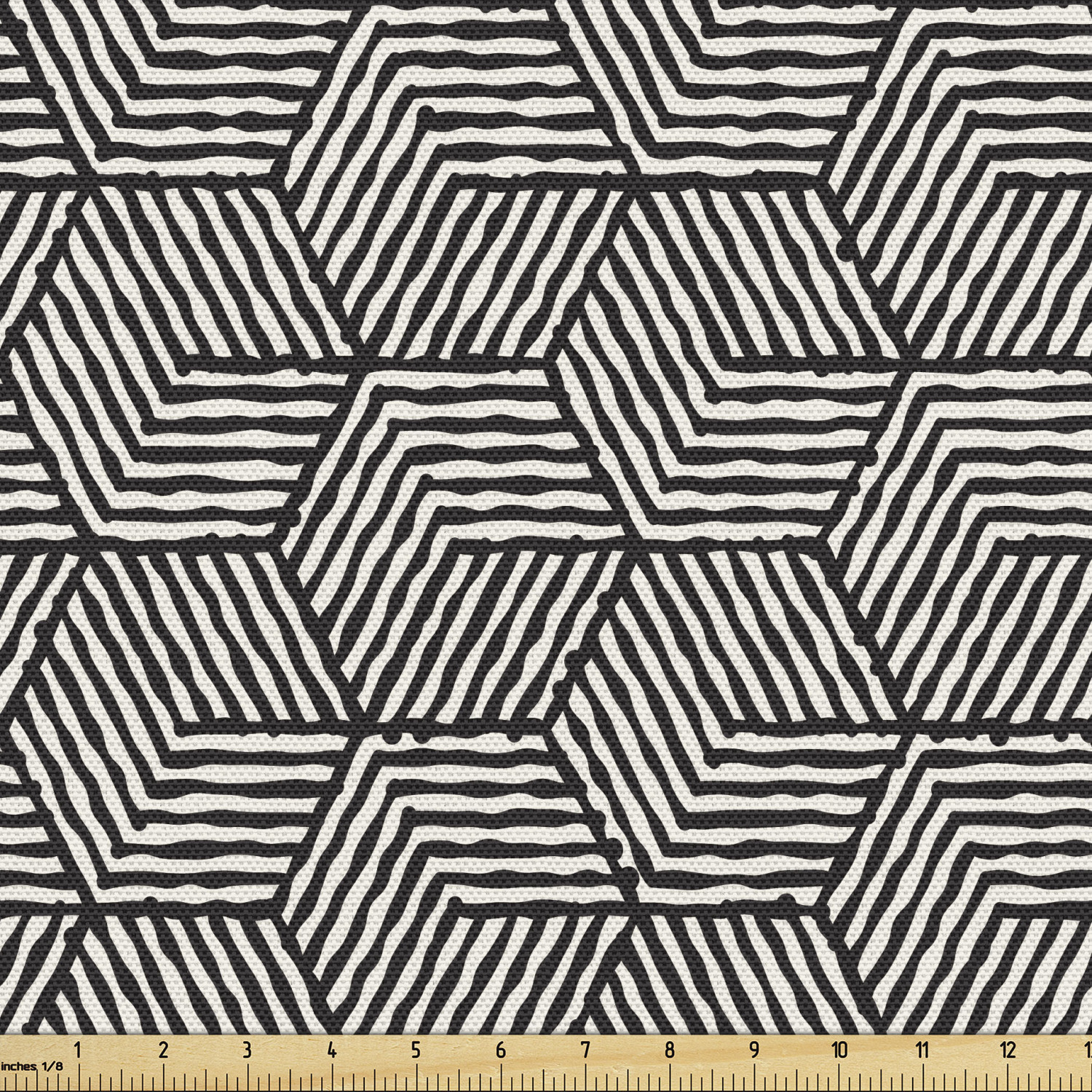 Ambesonne Geometrical Fabric by the Yard Upholstery, Ethnic Lattice ...