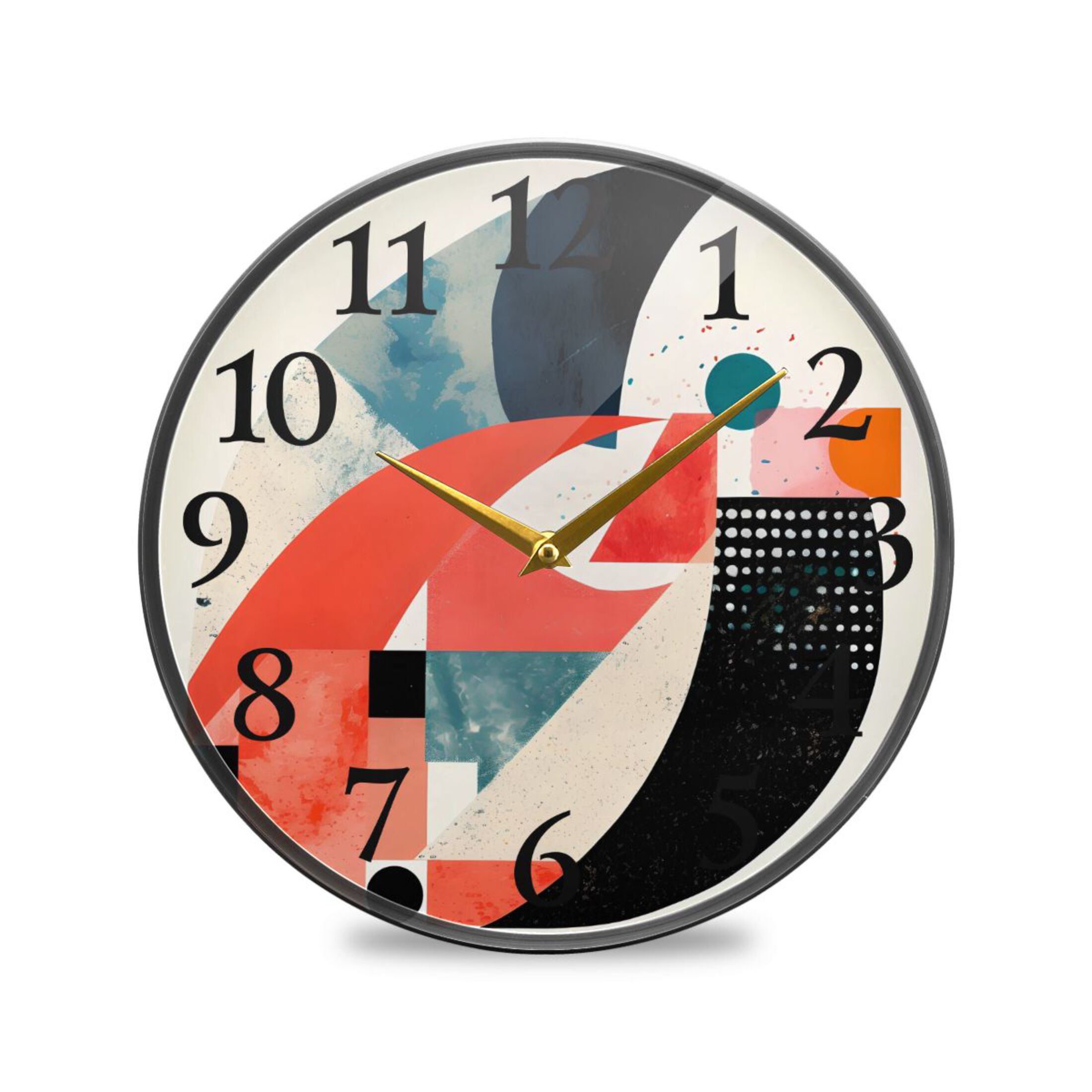 Geometry Abstract Wall Clocks Battery Operated 11.9 Inch Round Clock ...