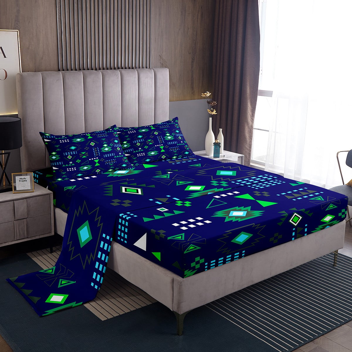 Geometry Aztec Bed Sheets Set Tribe Arrow Twin Sheet Set,Bohemian ...