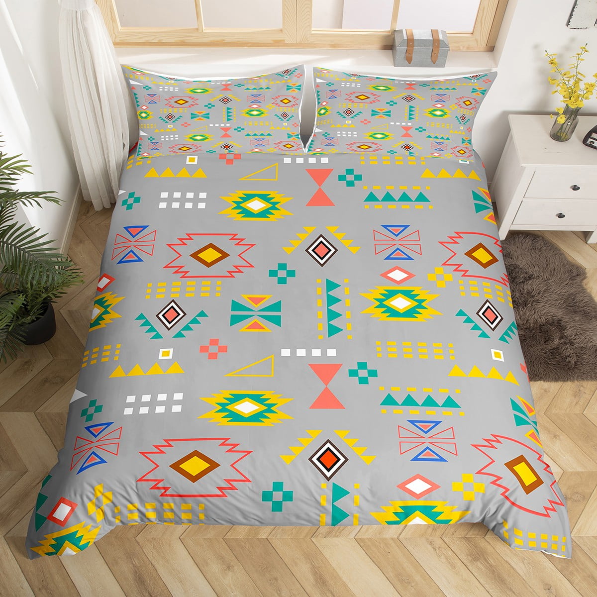 Geometry Aztec Duvet Cover Ethnic Tribe Arrow Twin Bedding Sets for ...
