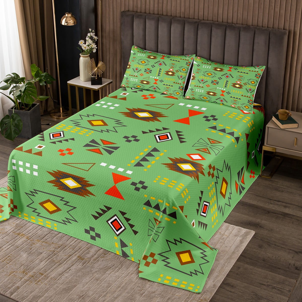 Geometry Aztec Quilt Set Tribe Arrow Queen Bedspread Set for Boys ...