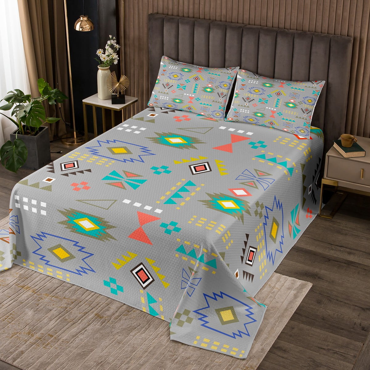 Geometry Aztec Quilt Set Tribe Arrow Twin Bedspread Set for Boys ...