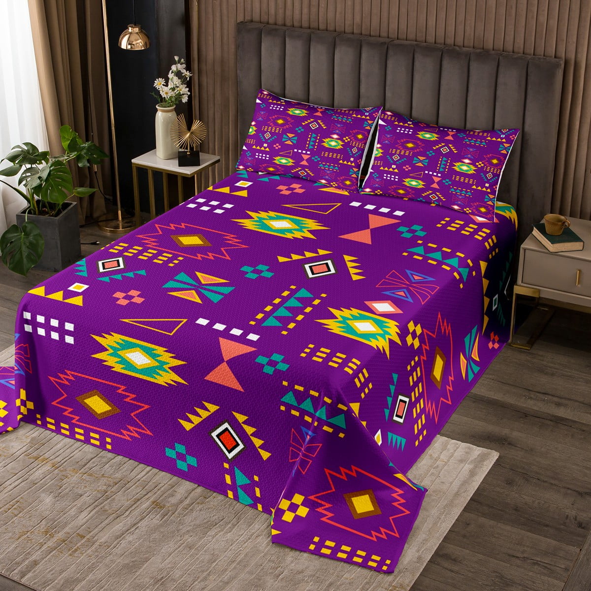 Geometry Aztec Quilt Set Tribe Arrow Twin Bedspread Set for Boys ...