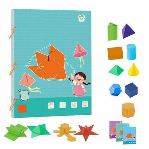 Pull String 3D Geometry, Beginner Geometry Study Tool for Volume and Surface Area Formulas, with ...