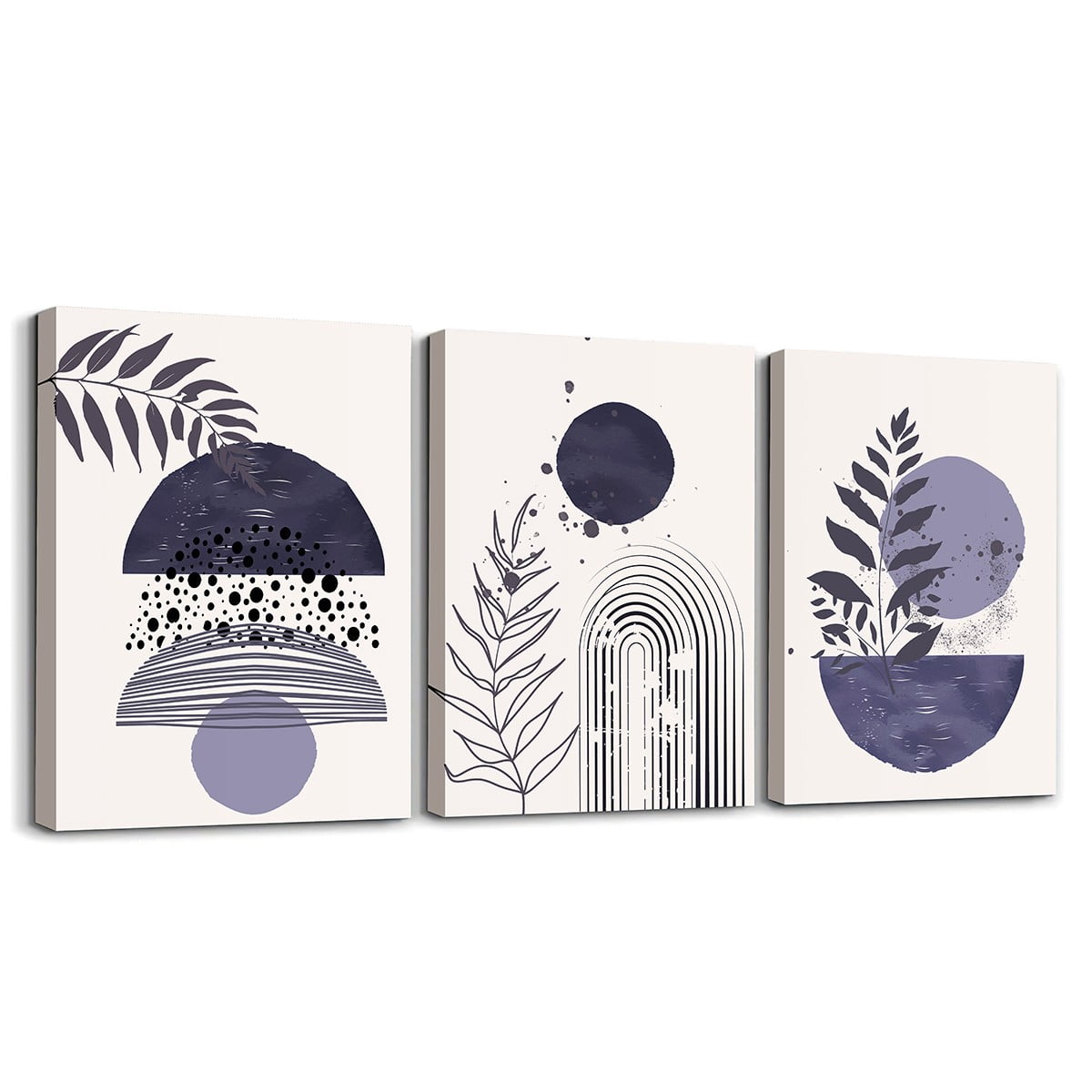 Geometry Canvas Wall Art for Living Room,Minimalist Botanical Framed ...