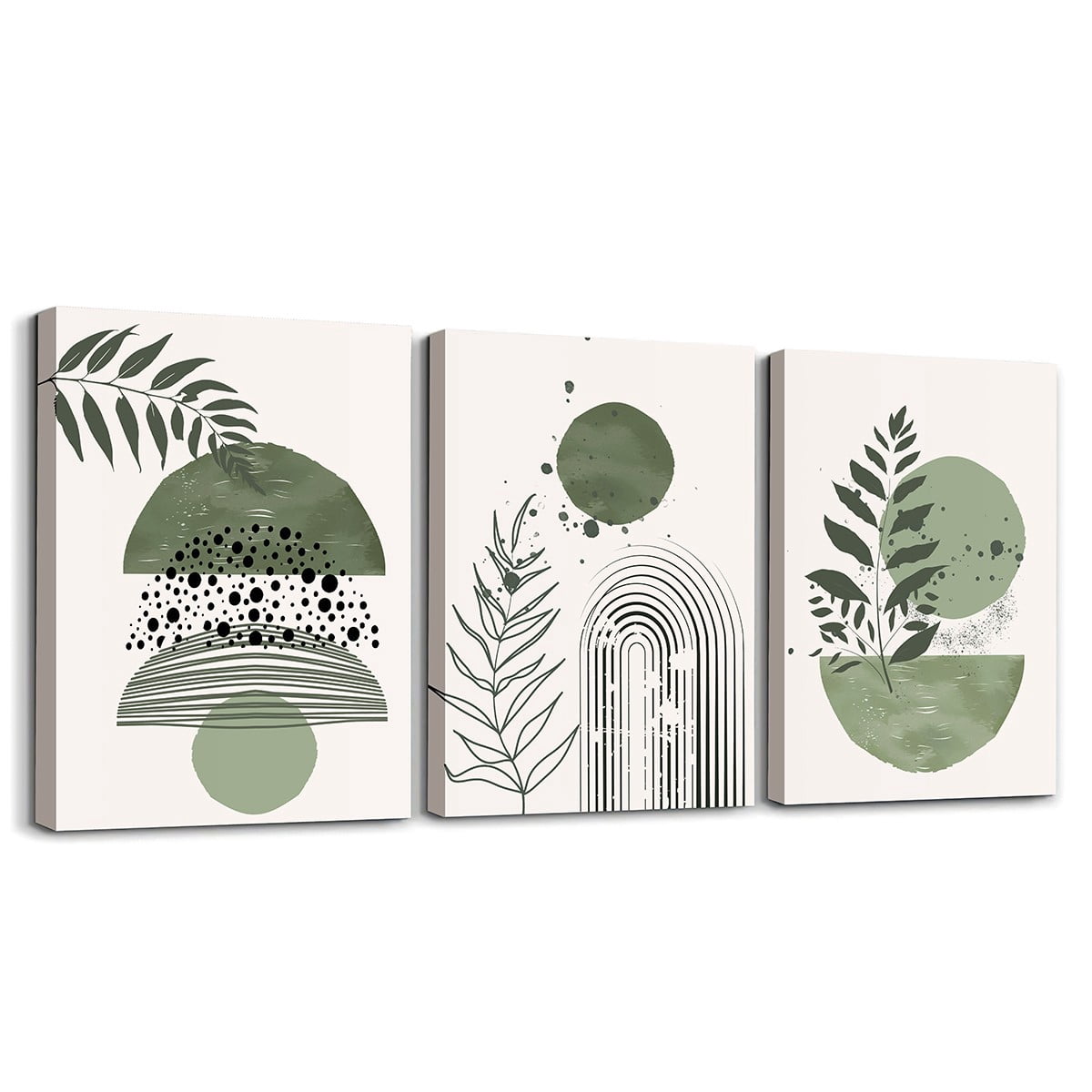 Geometry Canvas Wall Art for Living Room,Minimalist Botanical Wall Art ...