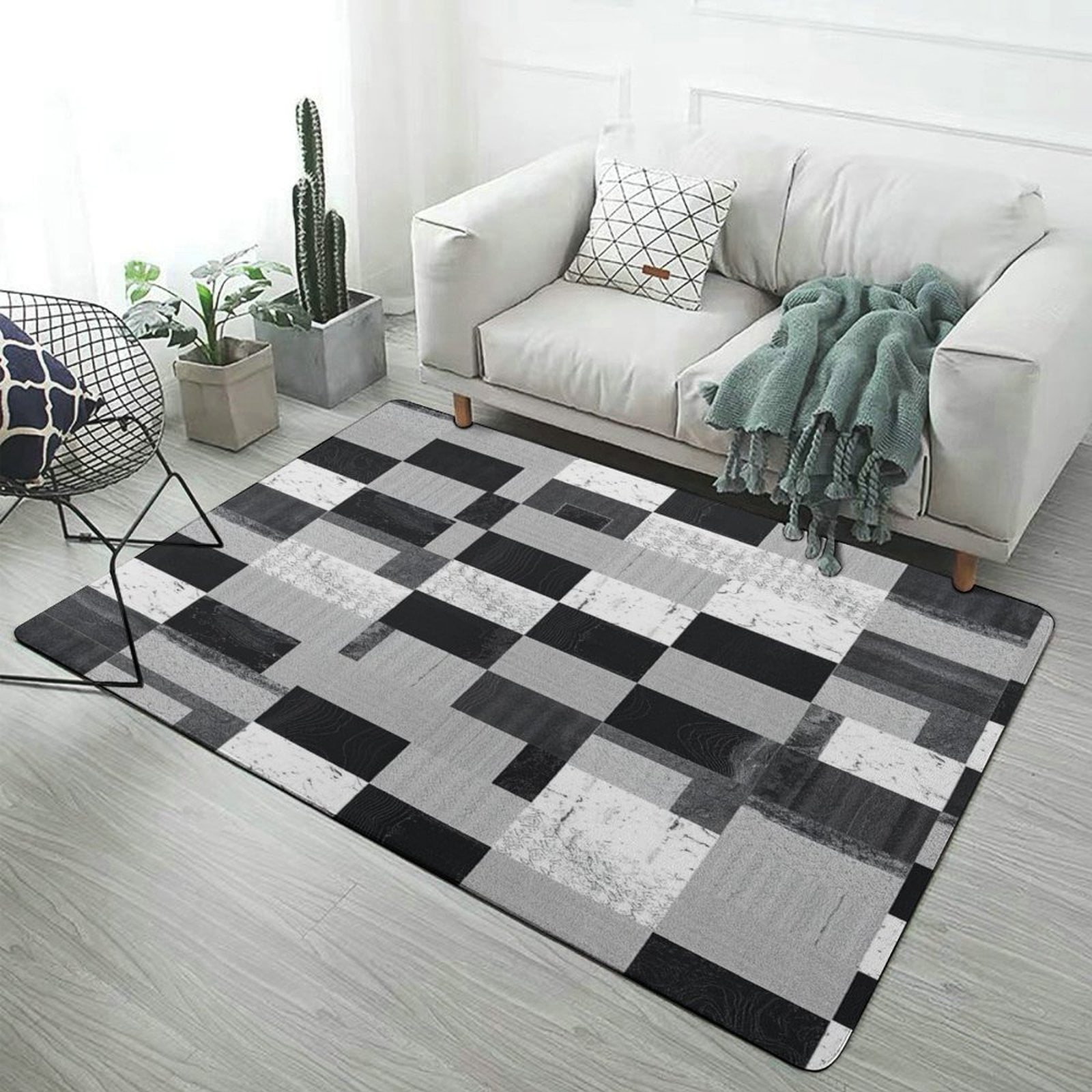 Geometry Carpet for Living Room Luxury Home Rations Coffee Table Large ...