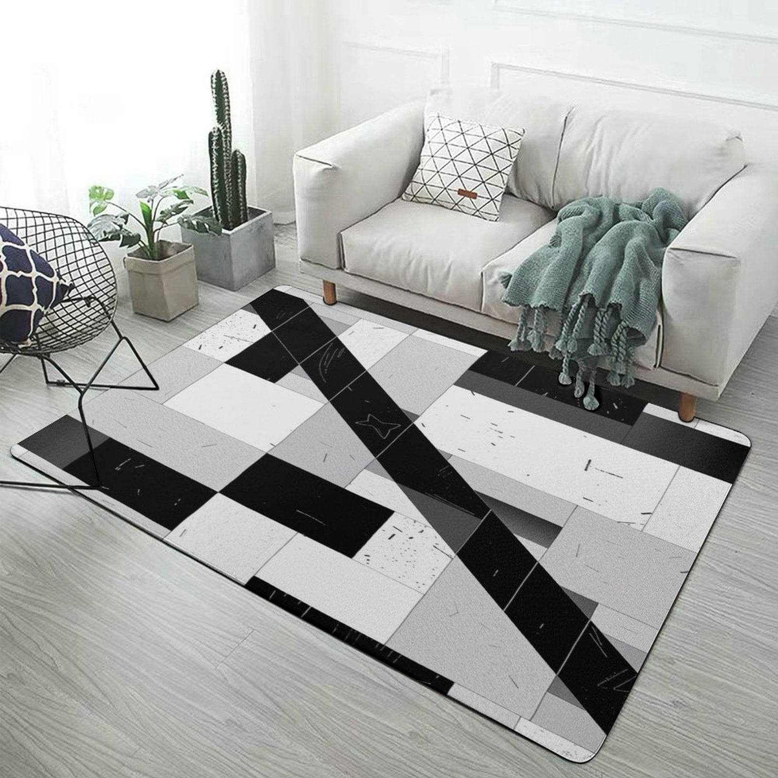 Geometry Carpet for Living Room Luxury Home Rations Sofa Coffee Table ...