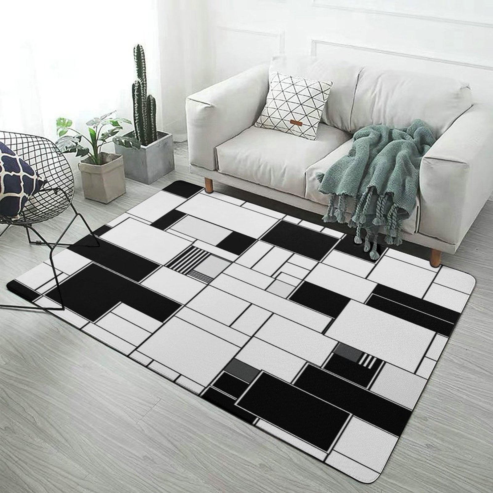Geometry Carpet for Living Room Luxury Home Rations Sofa Coffee Table ...