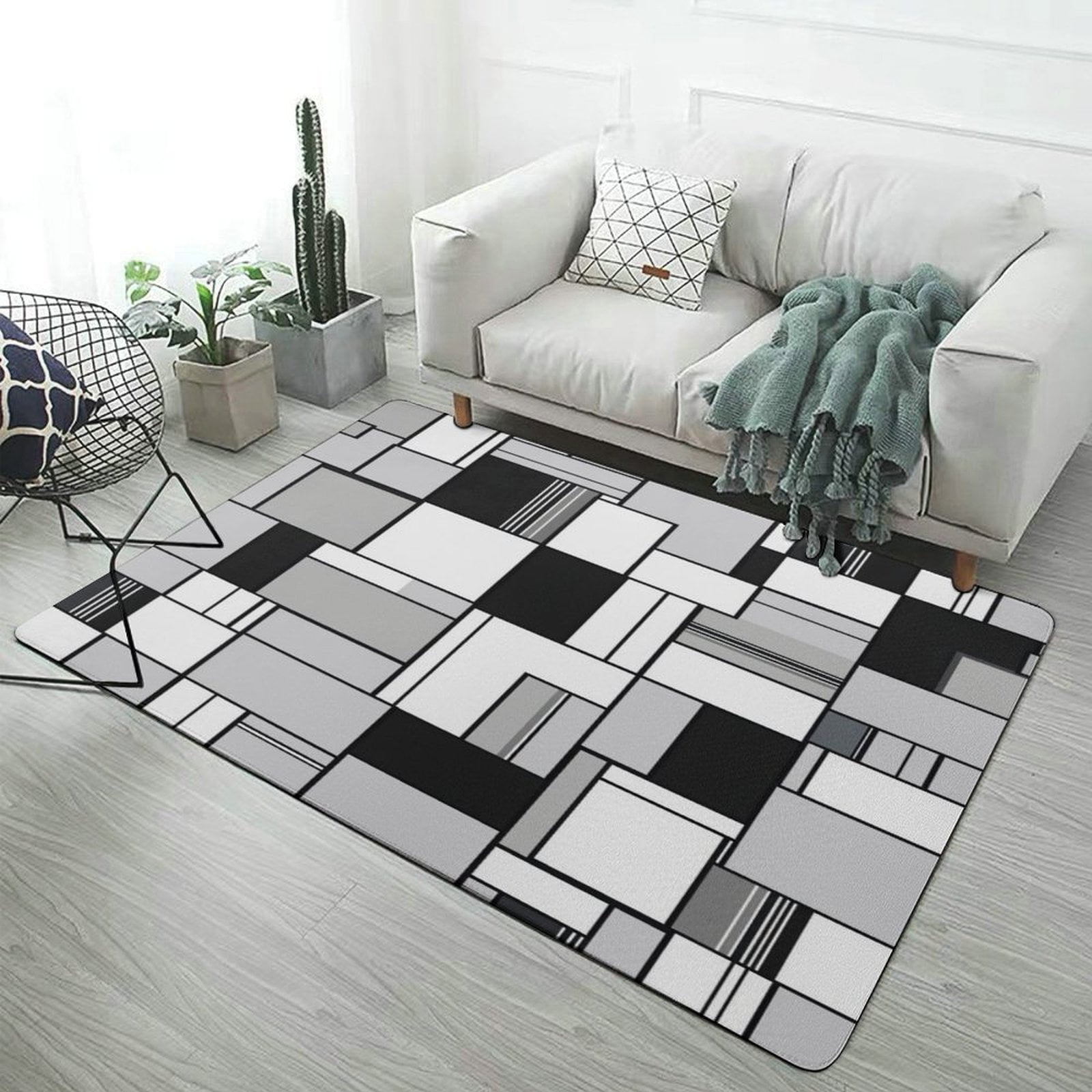 Geometry Carpet for Living Room Luxury Home Rations Sofa Coffee Table ...