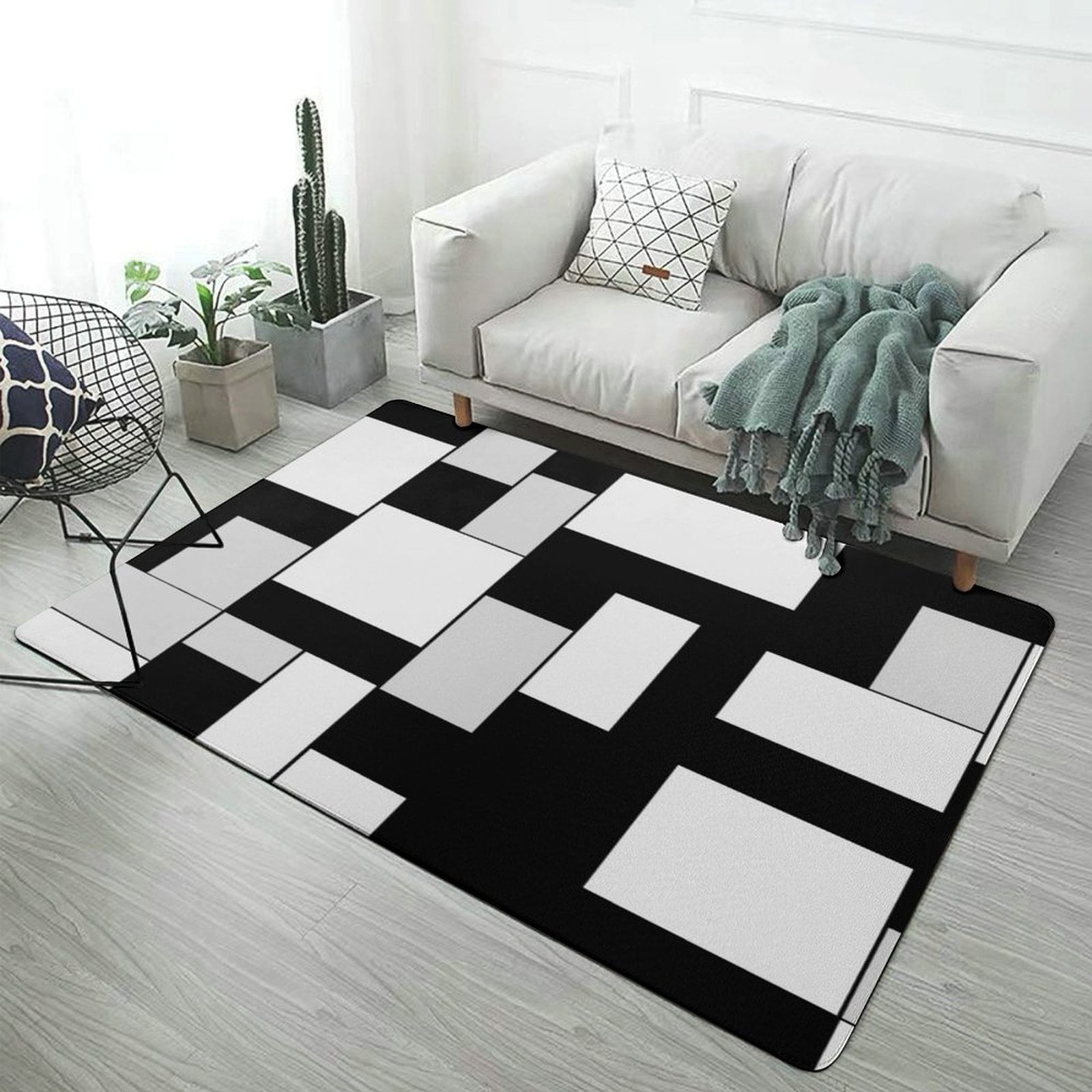 Geometry Carpet for Living Room Luxury Home Rations Sofa Coffee Table ...
