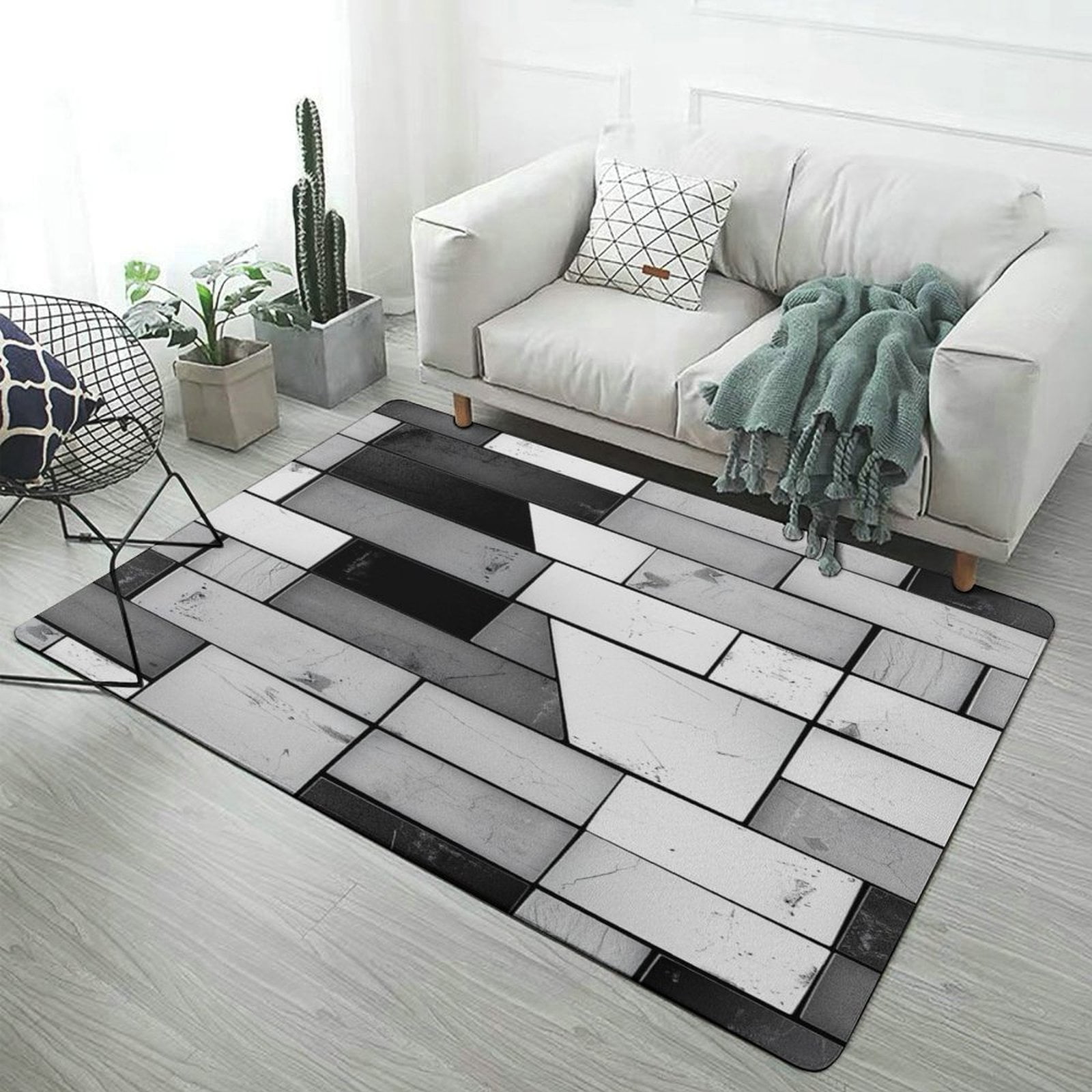 Geometry Carpet for Living Room Luxury Home Rations Sofa Coffee Table ...
