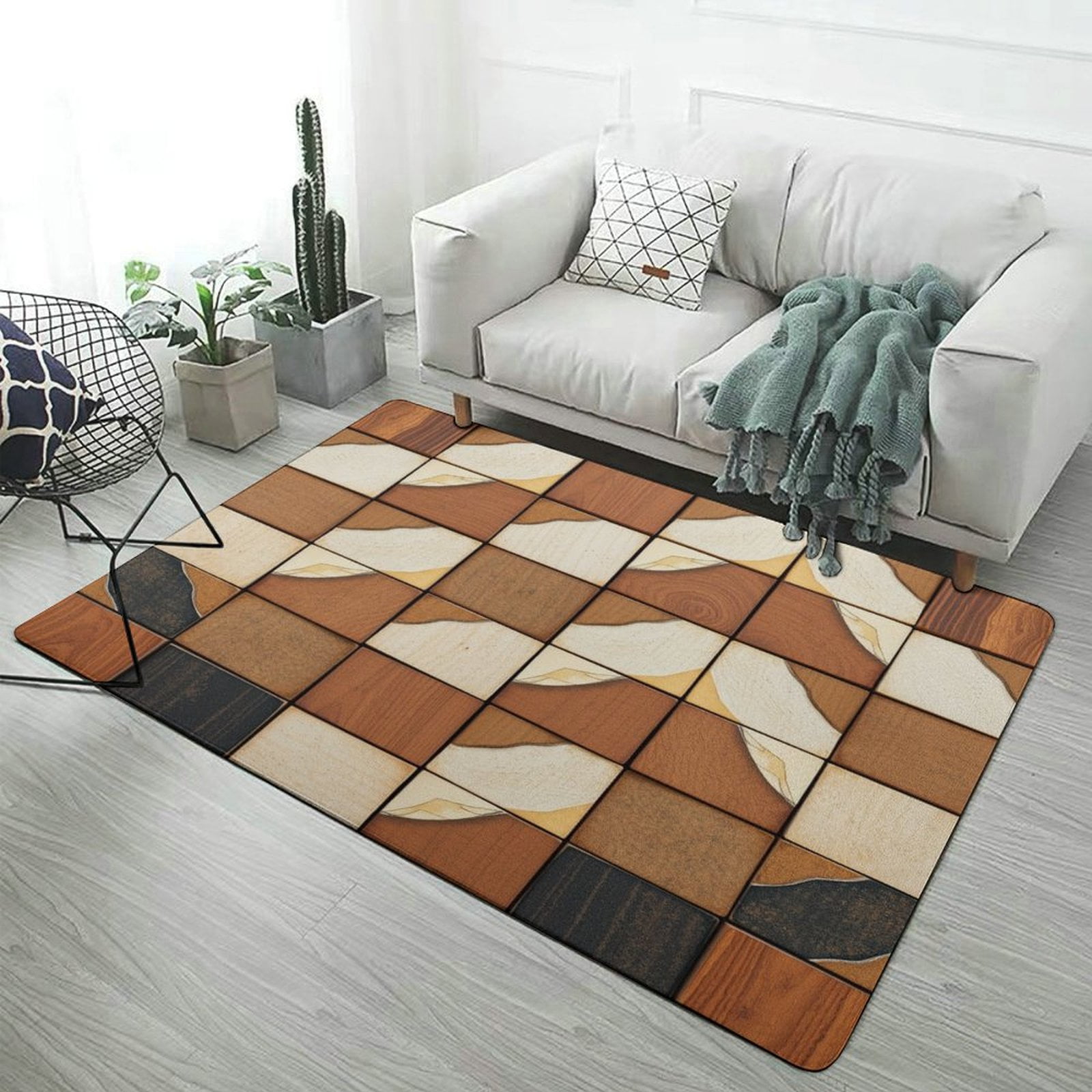 Geometry Carpet for Living Room Luxury Home Rations Sofa Coffee Table ...