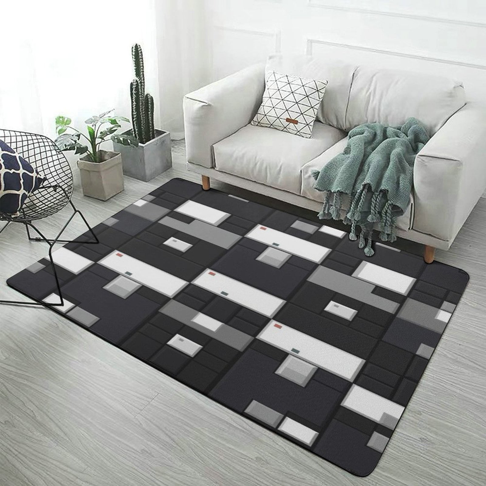 Geometry Carpet for Living Room Luxury Home Rations Sofa Coffee Table ...