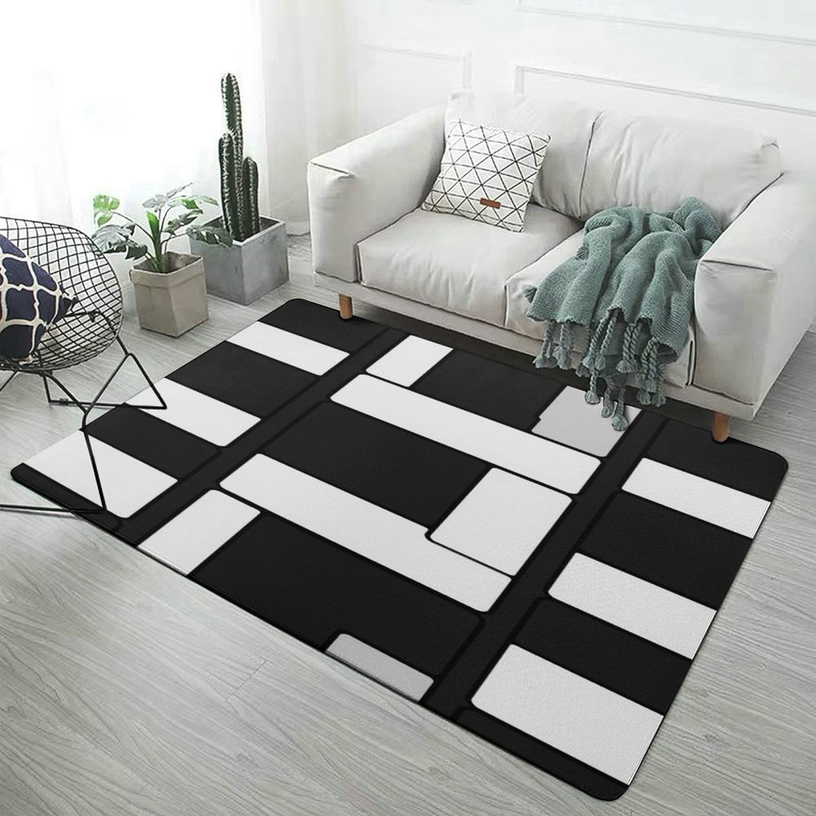 Geometry Carpet for Living Room Luxury Home Rations Sofa Coffee Table ...