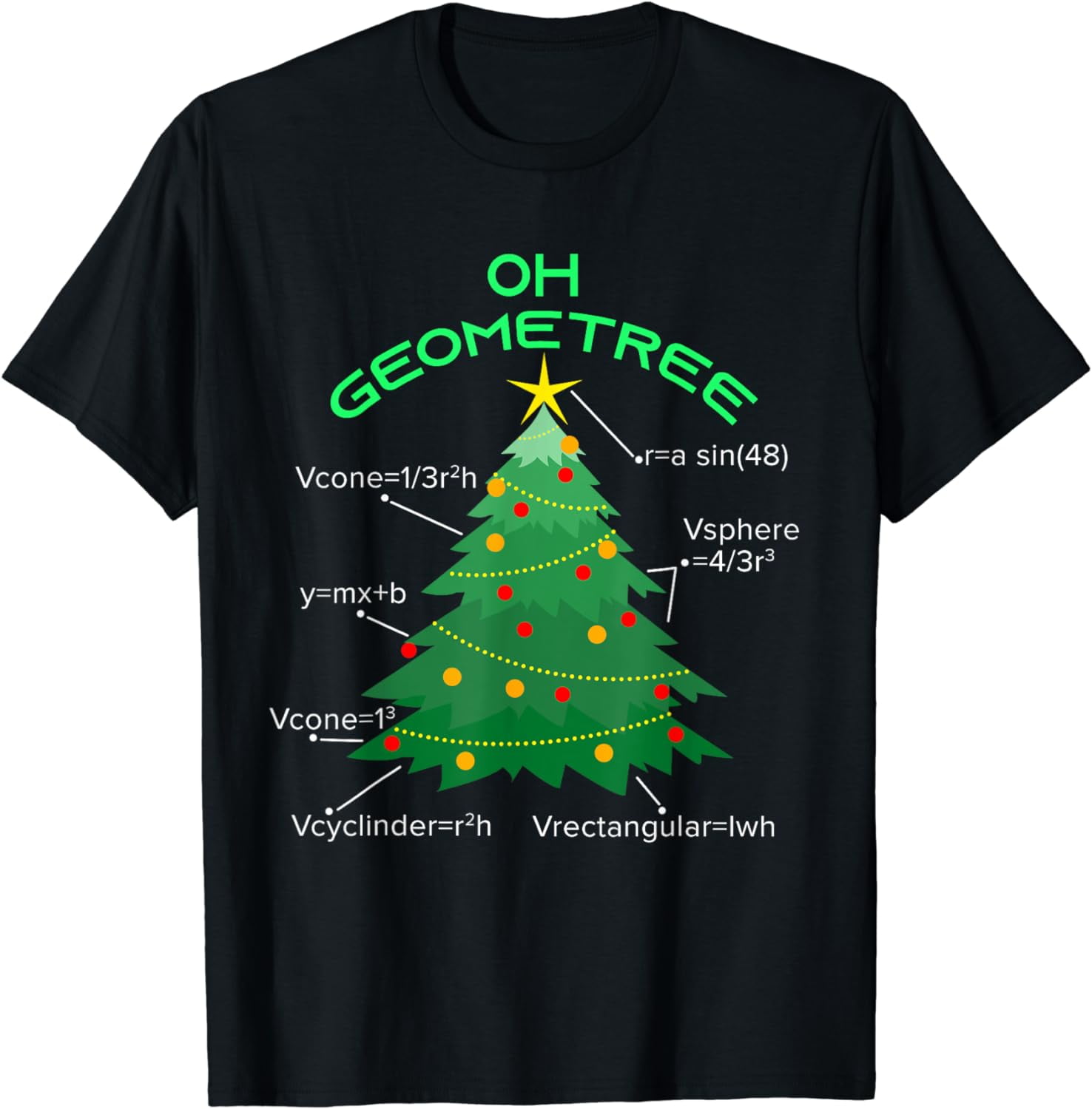 Geometry Christmas Tree Math Teacher Christmas T-Shirt - Walmart.com