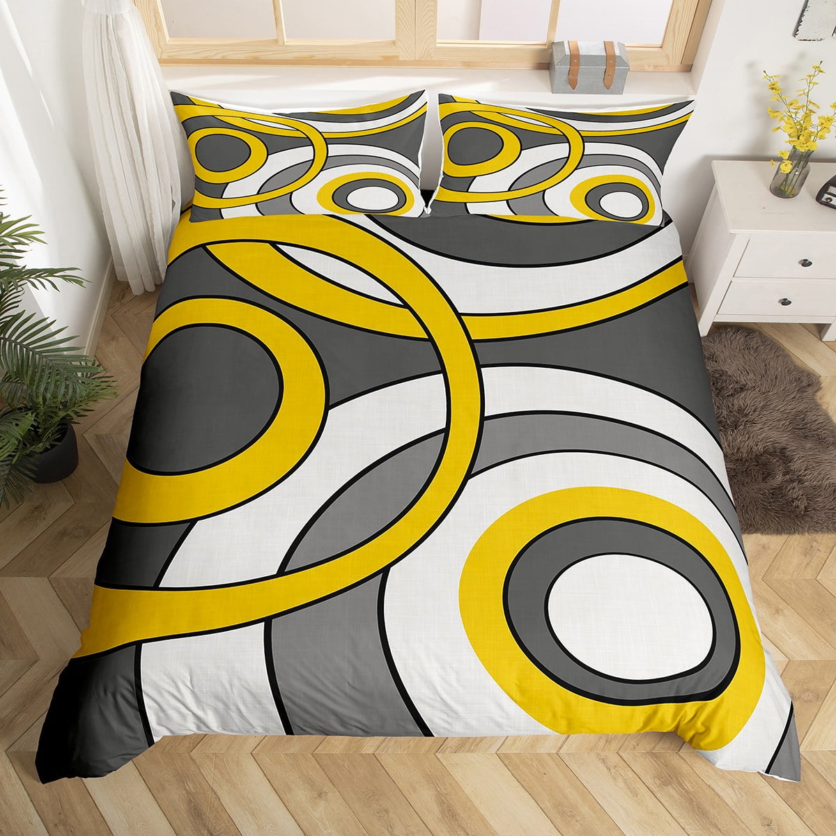 Geometry Circle Comforter Cover Lines Striped Duvet Cover,Gradient ...