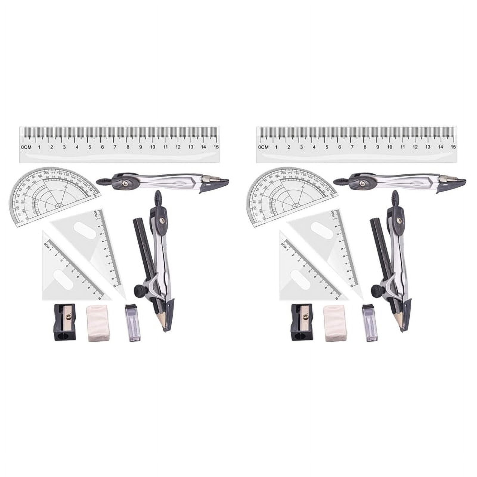 Geometry Compass Set 20Pcs School Maths Protractor Set Rulers for ...